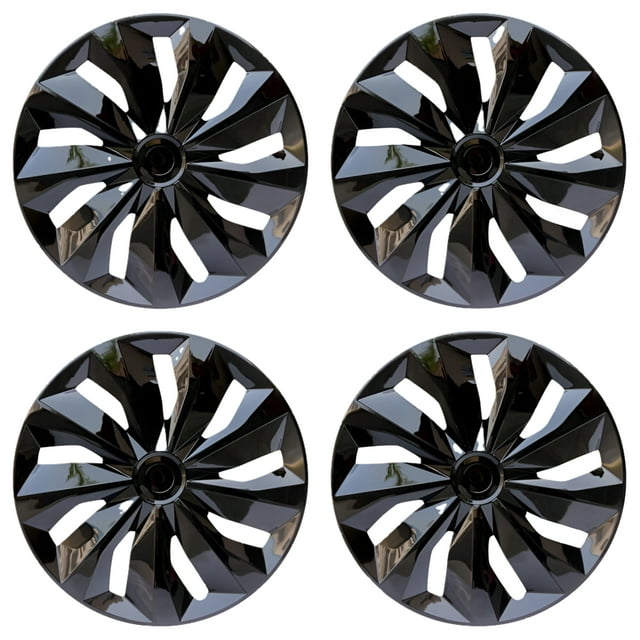 "16"" Black Car Wheel Rim Hubcaps, Universal Fit, OEM-Style, Durable ...