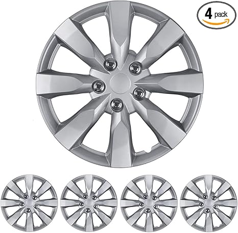 (4-Pack) Premium 16" Wheel Rim Cover Hubcaps OEM Style Replacement Snap ...