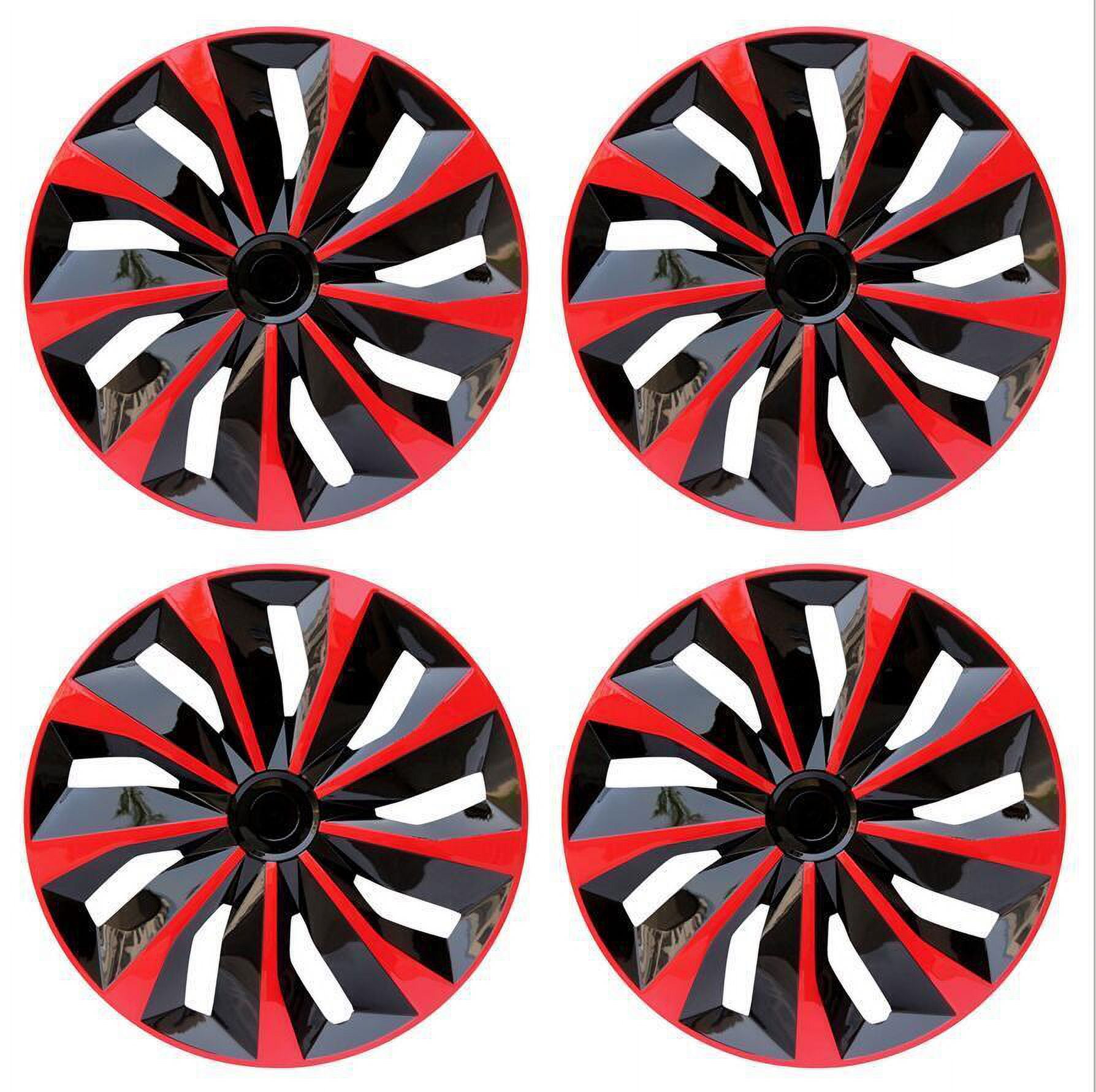 (4-Pack) Premium 17" Black & Red Wheel Rim Cover Hubcaps OEM Style ...