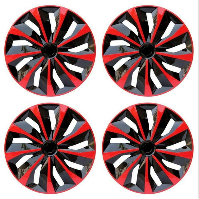 (4-Pack) Premium 17" Black & Red Wheel Rim Cover Hubcaps OEM Style ...