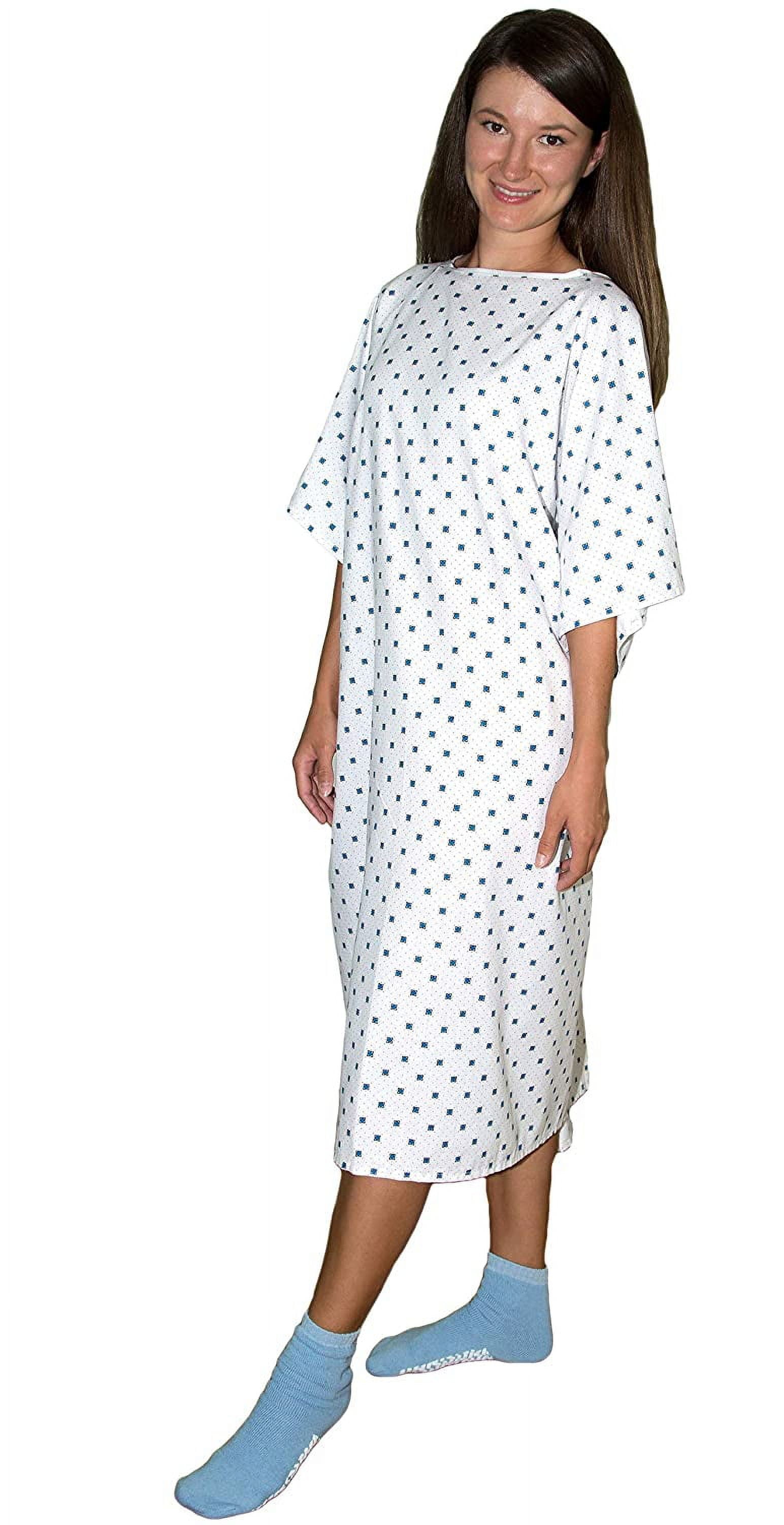 4 Pack - Premium Diamond Print Hospital Gowns/Hospital Patient Gown w ...