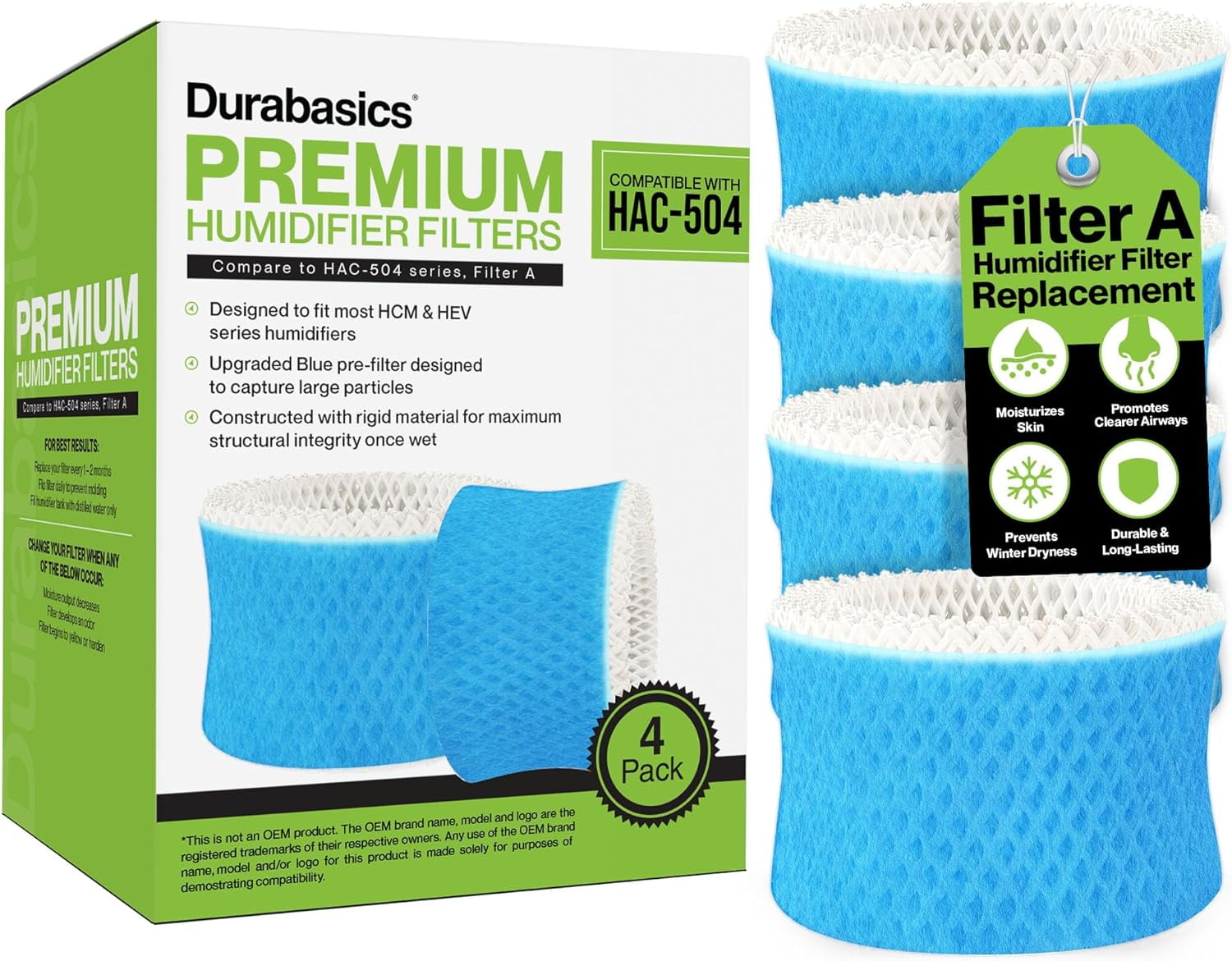 4 Pack of Premium Humidifier Filters Compatible with Humidifier Filters ...