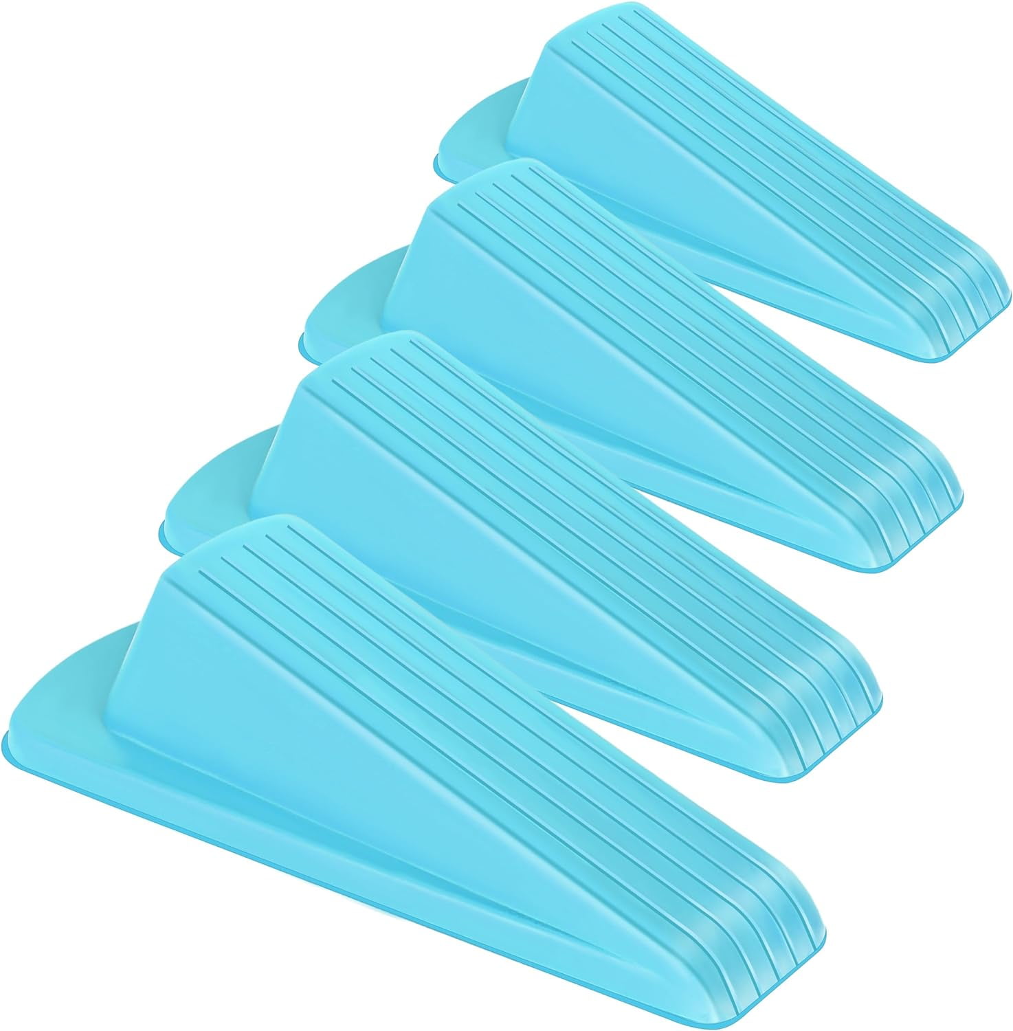 4 Pack Premium Rubber Door Stoppers, Heavy Duty Door Wedges for Carpet ...