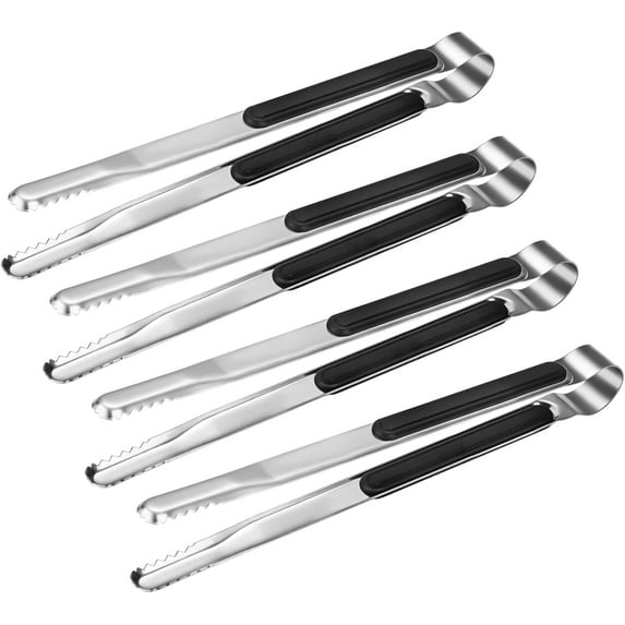 4 Pack Premium Stainless Steel Kitchen Tongs, Serving Tongs for Cooking ...