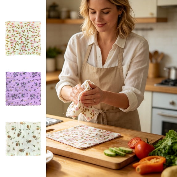 4 Pack Printed Coral Velvet Kitchen Towels, Lint Free Oil Absorbent ...