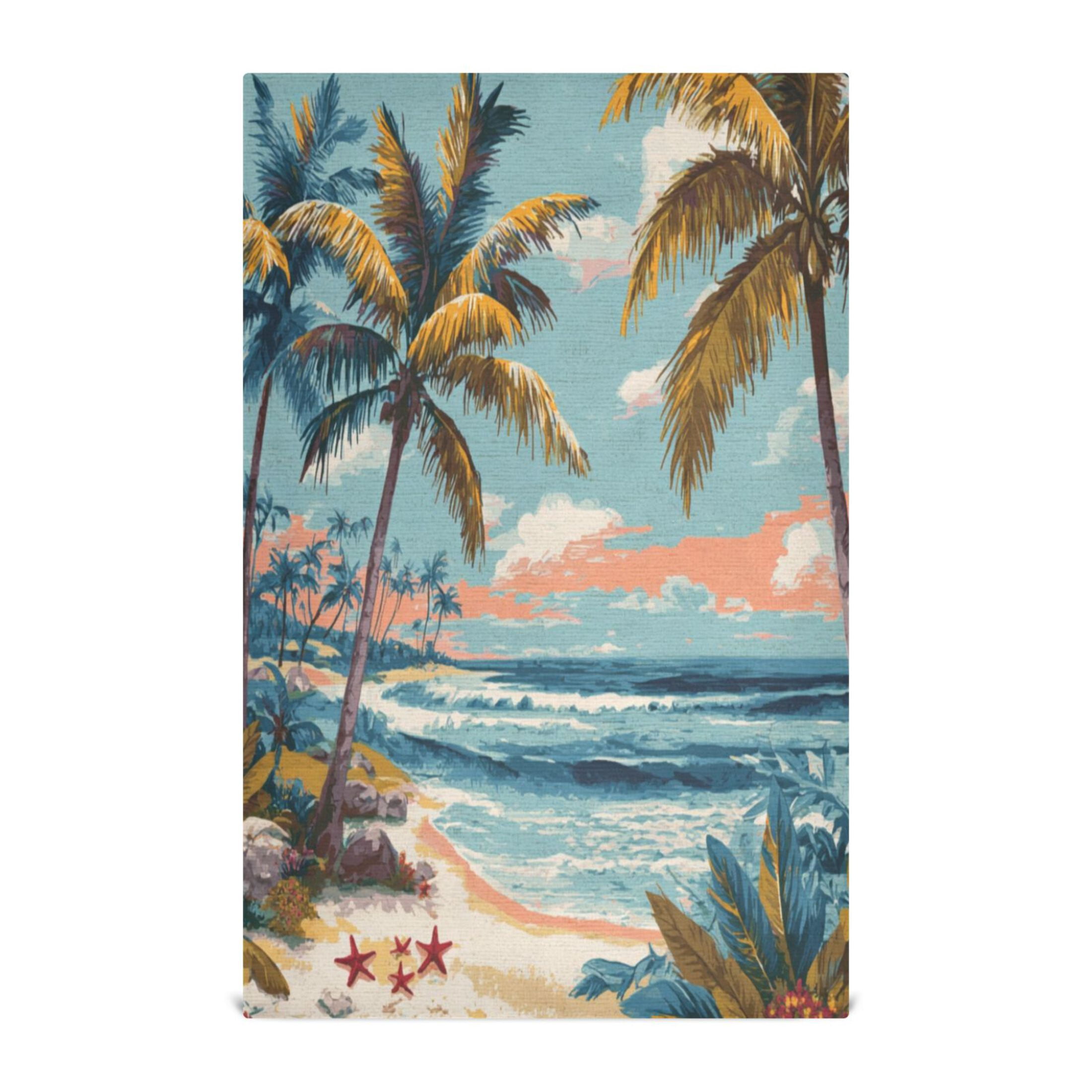 4 Pack Printed Kitchen Dish Towels Soft and Absorbent Dish Cloths ...