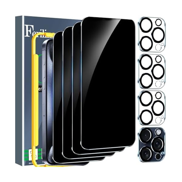 4 Pack Privacy Screen Protector for iPhone 15 Pro Max, with 4 Pack ...