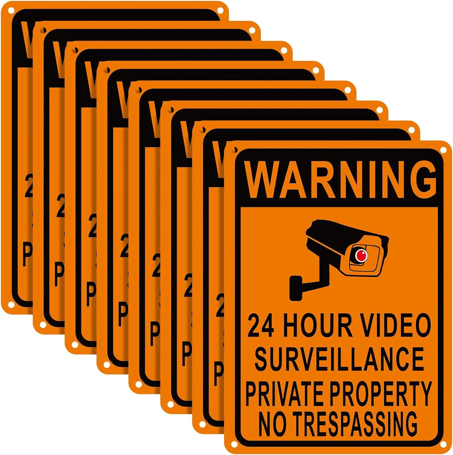 4 Pack Private Property No Trespassing Sign 24 Hour Video Surveillance ...