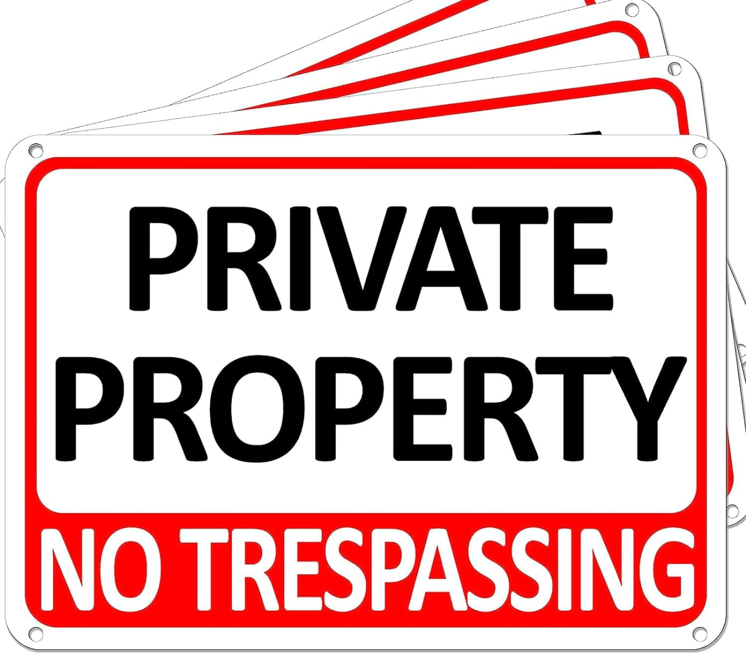 4-Pack Private Property No Trespassing Sign, Video Surveillance Signs ...