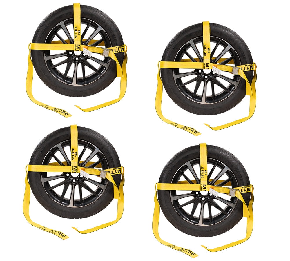 4 Pack Products Heavy Duty Car Tie Down Straps for Trailers - 2" x 10 ...