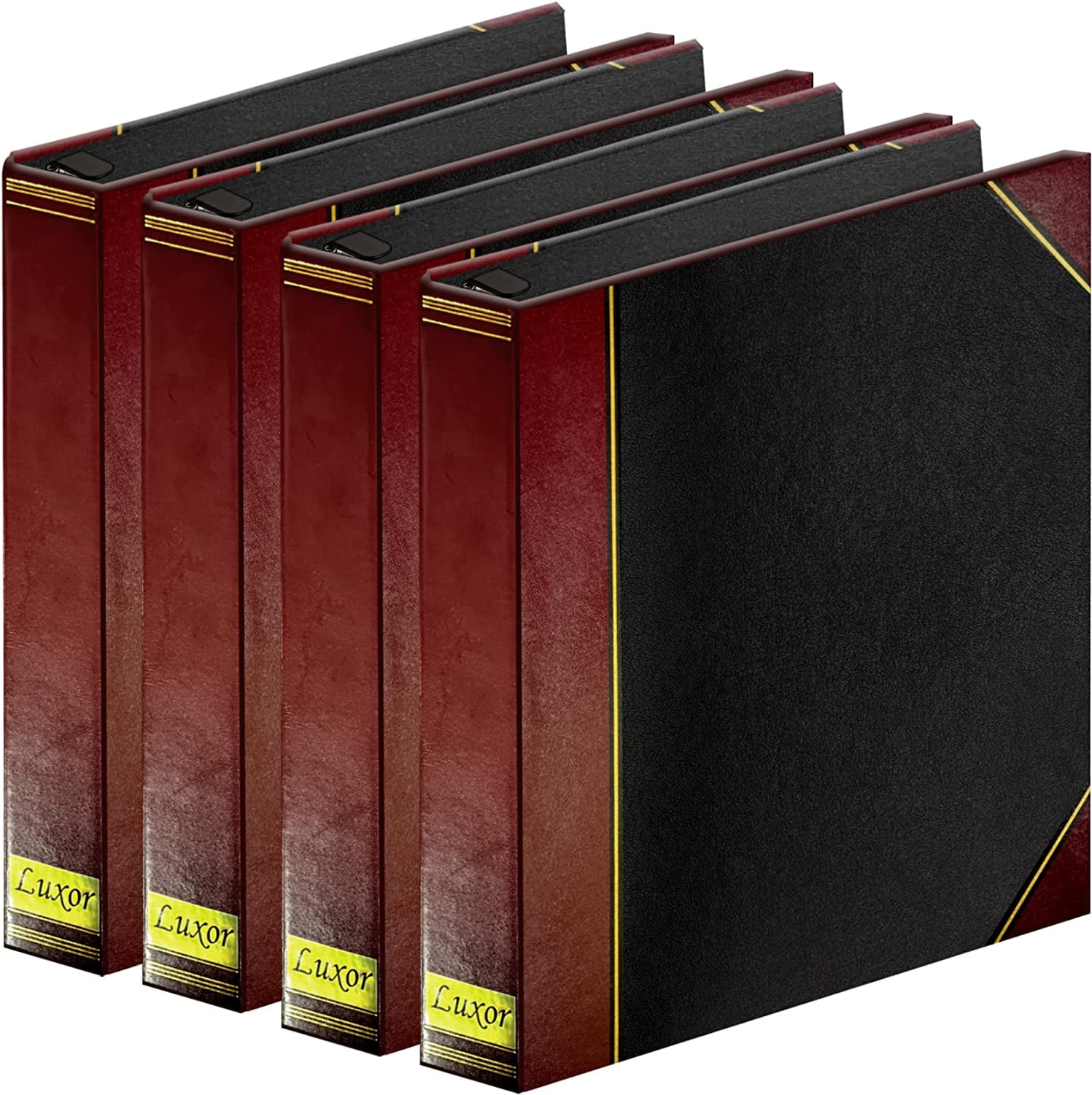 4 Pack of Professional Luxor 3 Ring Binder 1 Inch Locking Slant Angle D ...