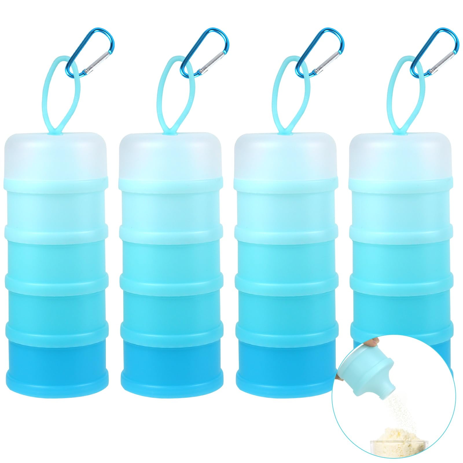 4 Pack Protein Powder Container, Formula Dispenser On The Go, 4 ...