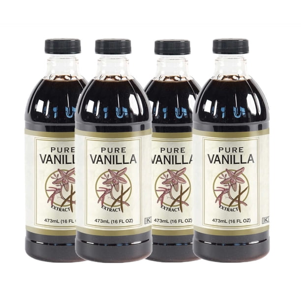 4 Pack | Pure Vanilla Extract (16 oz ) - Walmart Business Supplies