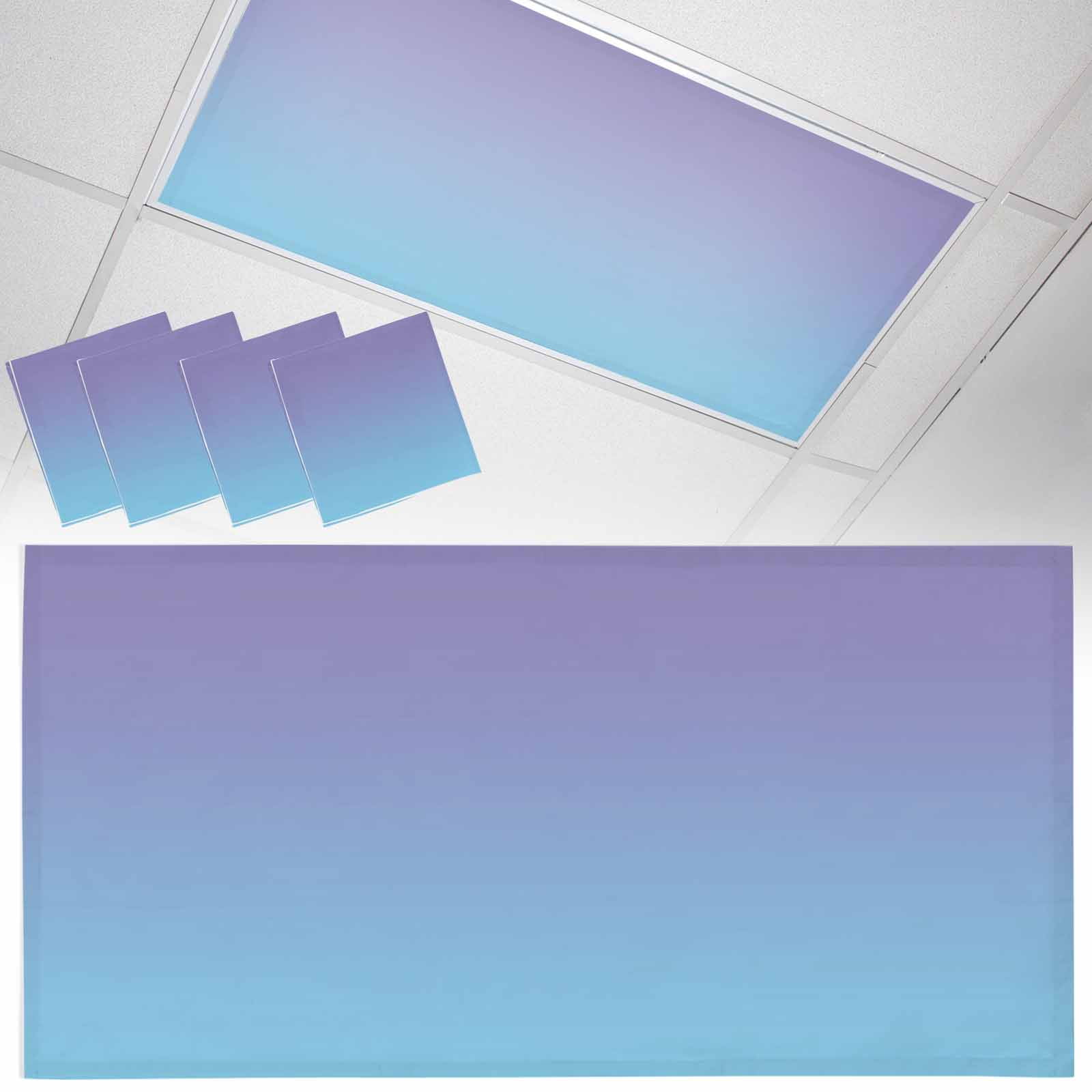 4 Pack Purple and Fluorescent Light Covers for Ceiling Lights Blue ...