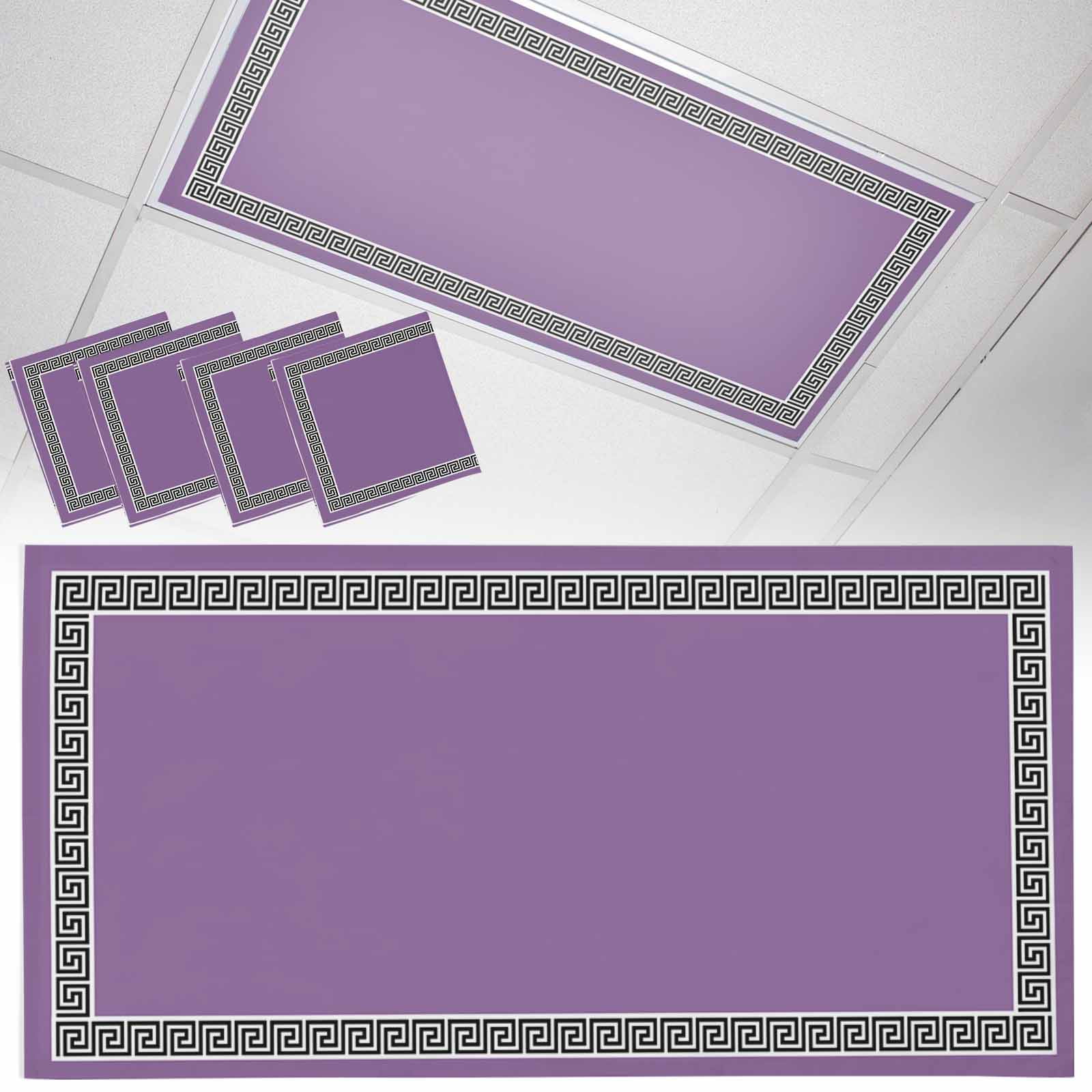 4 Pack Purple Fluorescent Light Covers for Ceiling Lights Greek Chinese ...