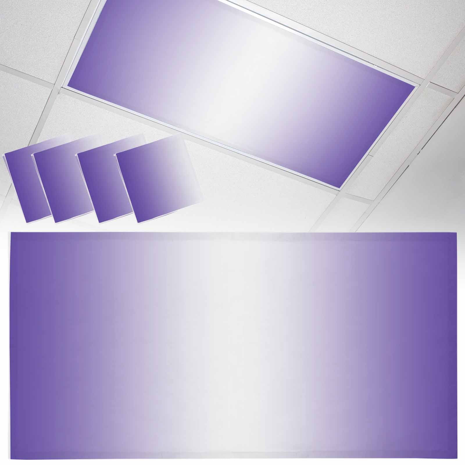 4 Pack Purple and Fluorescent Light Covers for Ceiling Lights White ...