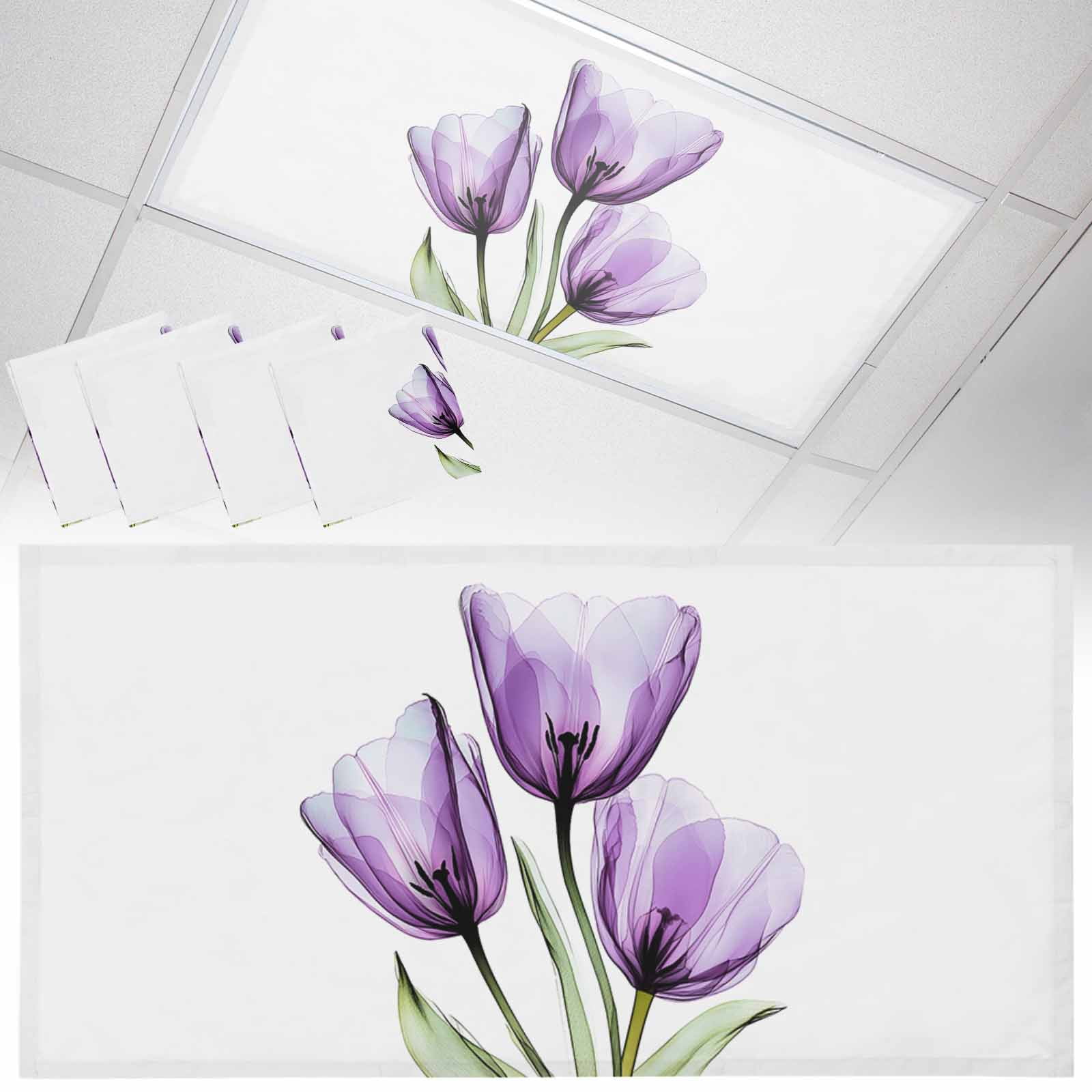 4 Pack Purple Tulip Fluorescent Light Covers for Ceiling Lights ...