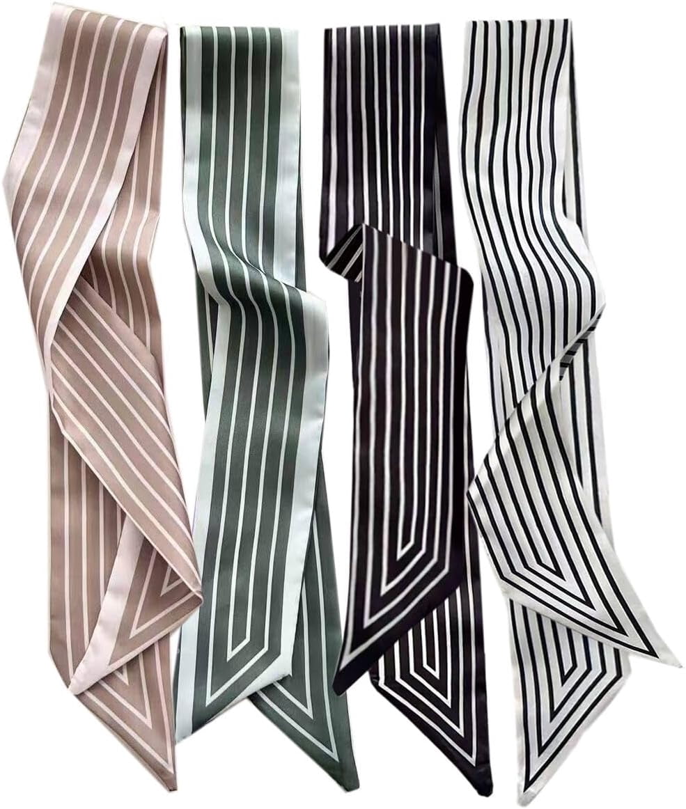 4 Pack Purse Scarf for Bags Silk Head Scarf for Hair Handbag Women ...