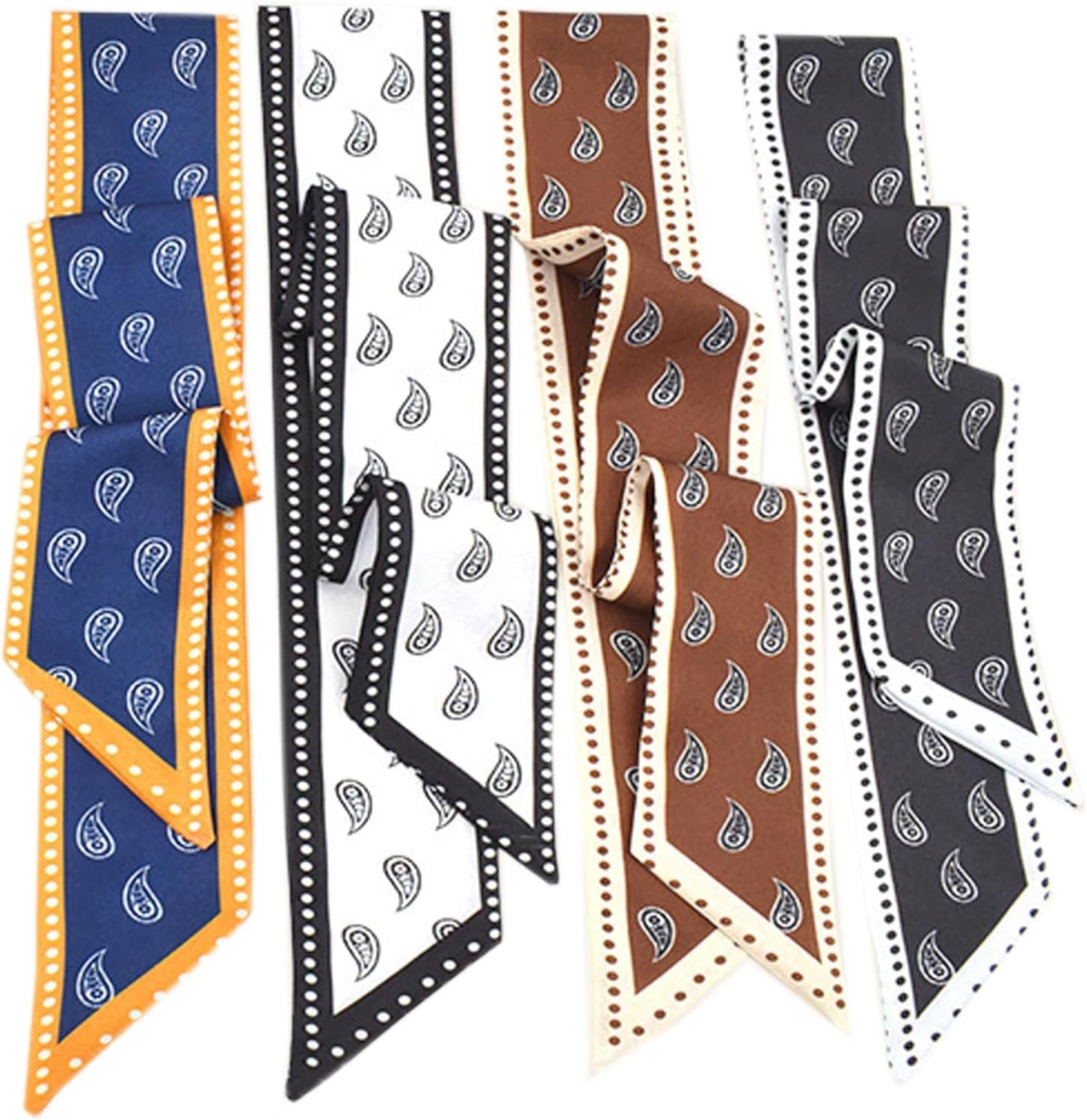 4 Pack Purse Scarf for Bags Silk Scarf for Hair Handbag Women Scarfs ...