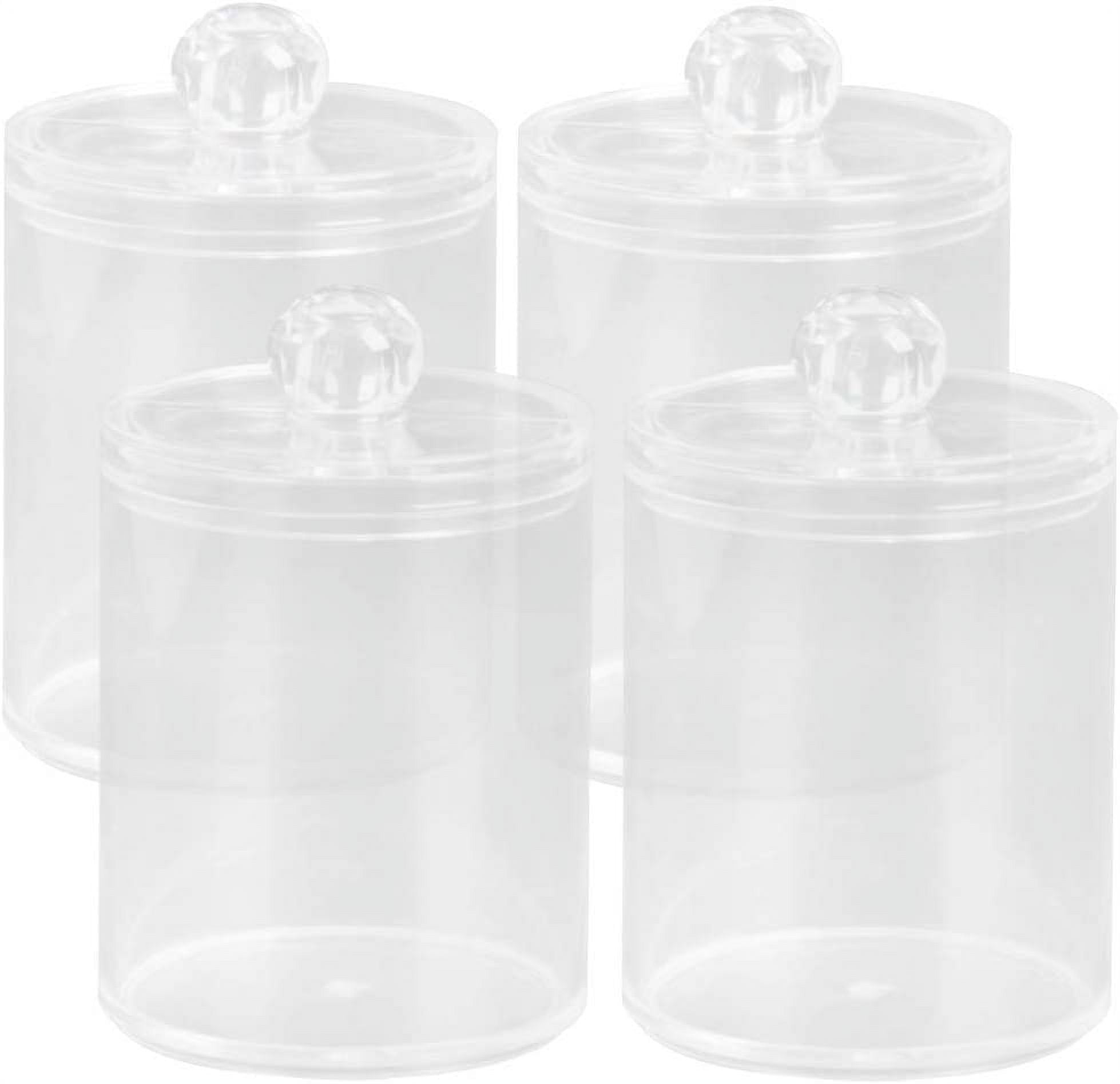 4 Pack Qtip Dispenser Apothecary Jars Bathroom Cotton Swab Ball Pad ...