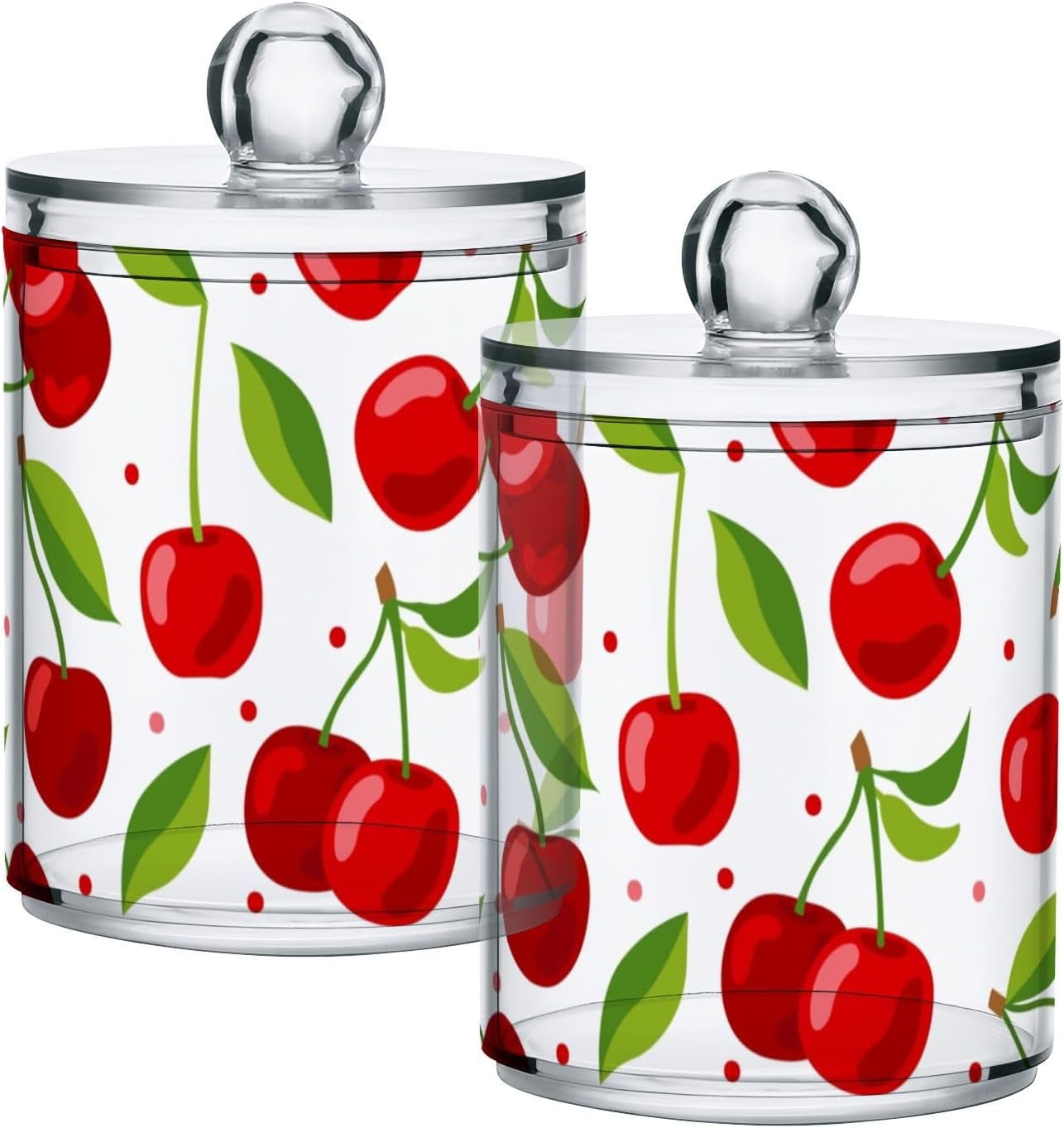 4 Pack Qtip Holder Dispenser Cherry Fruits Cotton Ball Cotton Swab ...