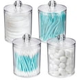 4 Pack Qtip Holder Dispenser - Cotton Ball, Swab, Round Pads, Floss ...