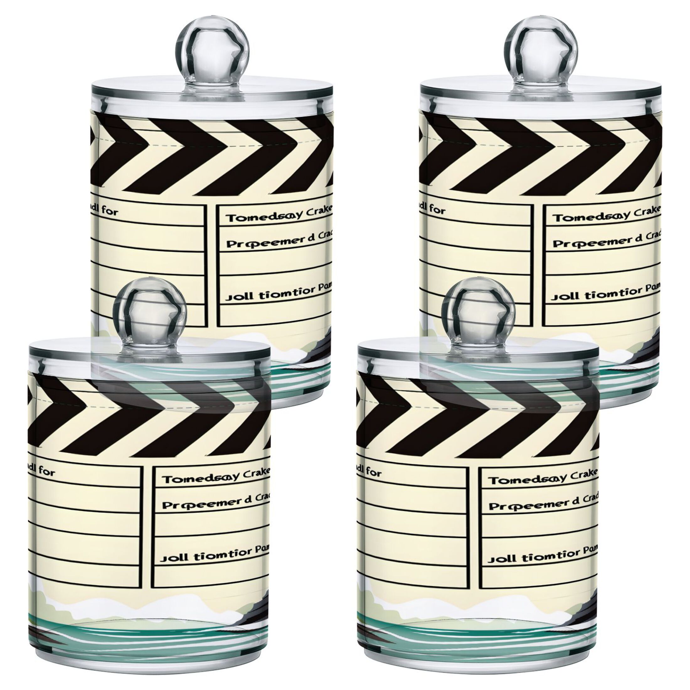 4 Pack Qtip Holder Dispenser Film Storyboard with Coconut Palm Clear ...