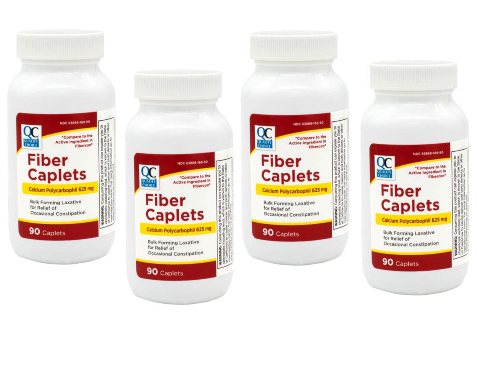 4 Pack - Quality Choice Fiber Therapy Caplets, Safe and Comfortable ...