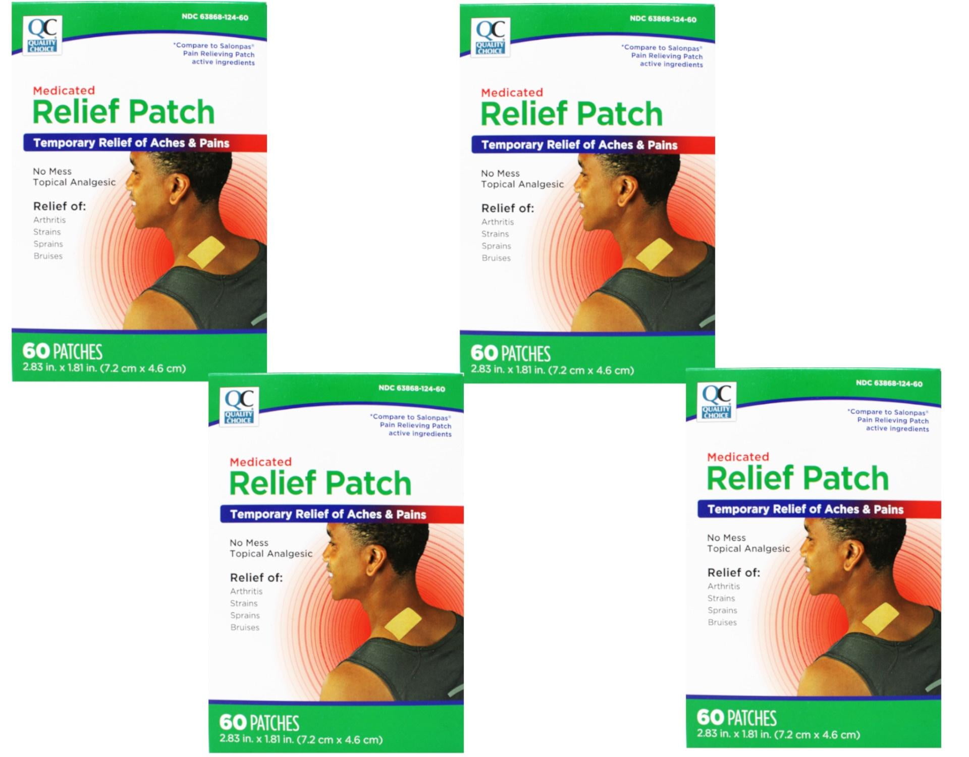 4 Pack -Quality Choice Medicated Relief Patch, Temporary Relief of ...