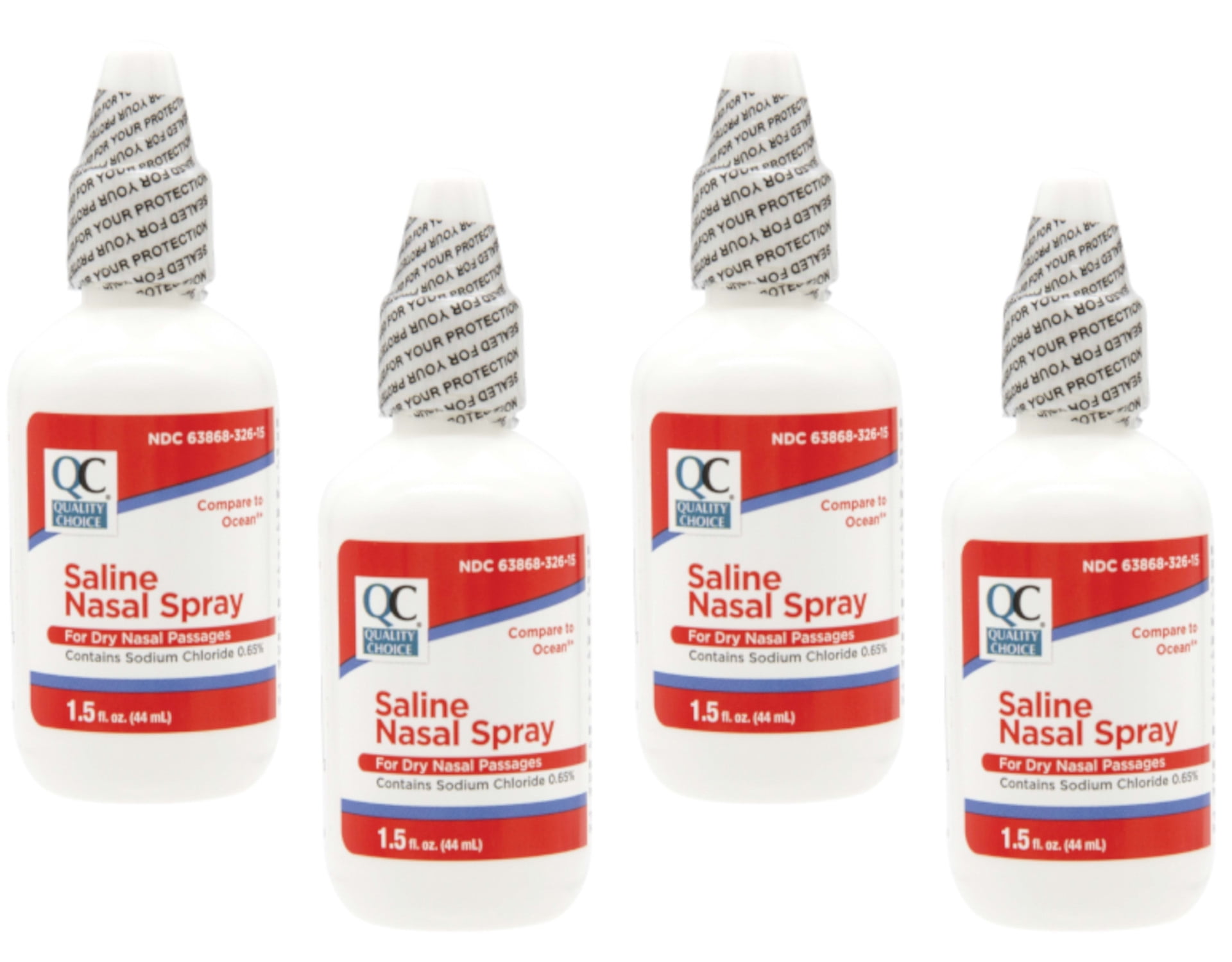 4 Pack Quality Choice Saline Nasal Relief Moisturizing Spray 1.5 Oz ...
