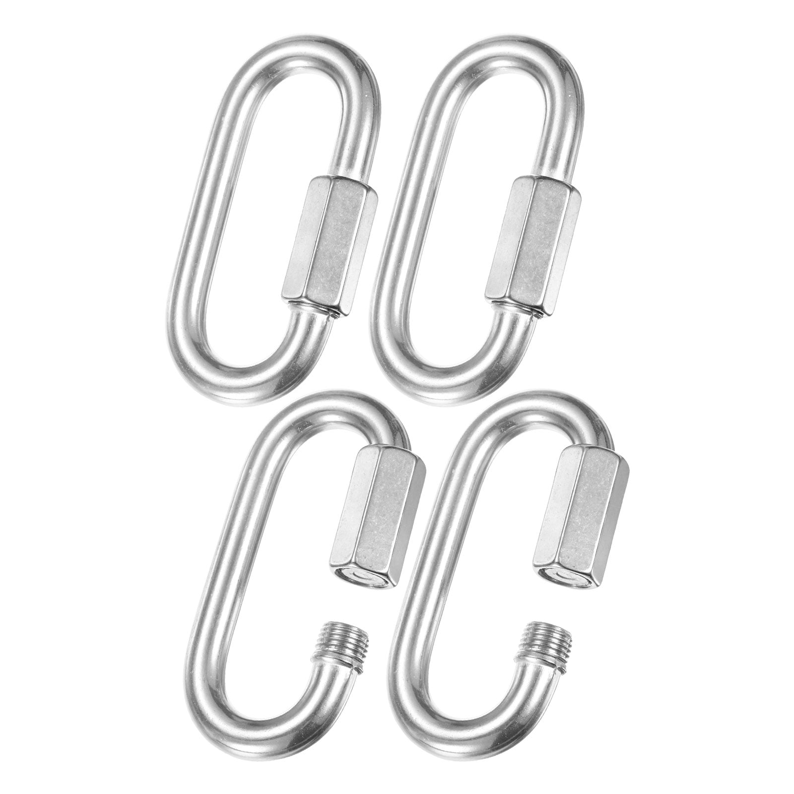 4-Pack Quick Chain Link Connector, M10 3/8 304 Stainless Steel D-Shape ...