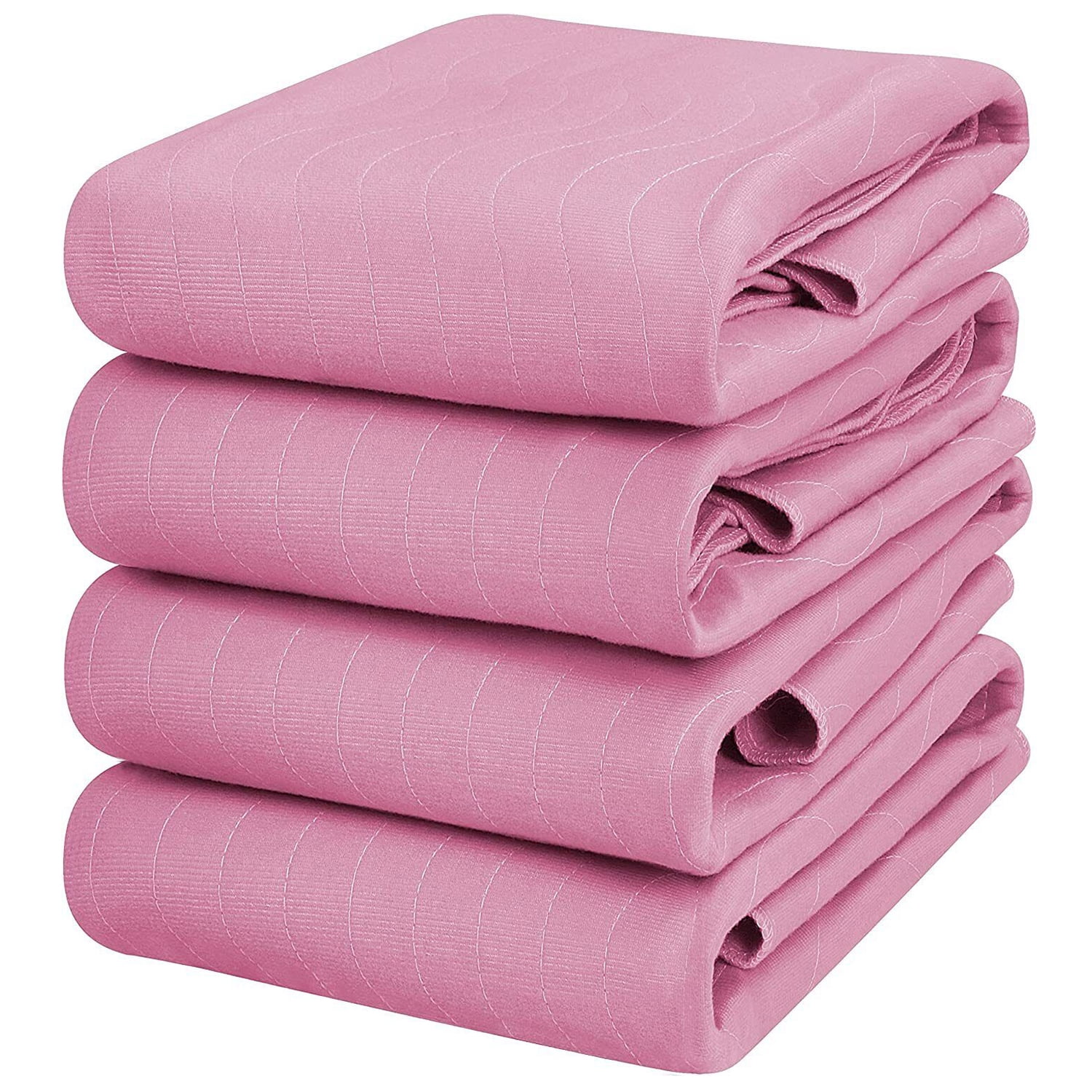 4 Pack Quilted Washable & Absorbent Bed Pad Waterproof Incontinence ...