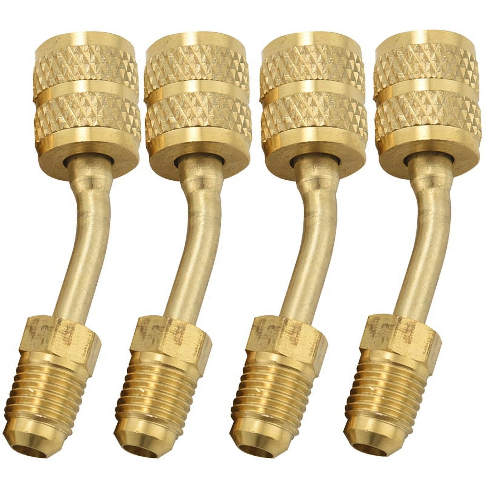 4 Pack R410A Adapter Charging Vacuum Port Adapter Brass Converter with ...