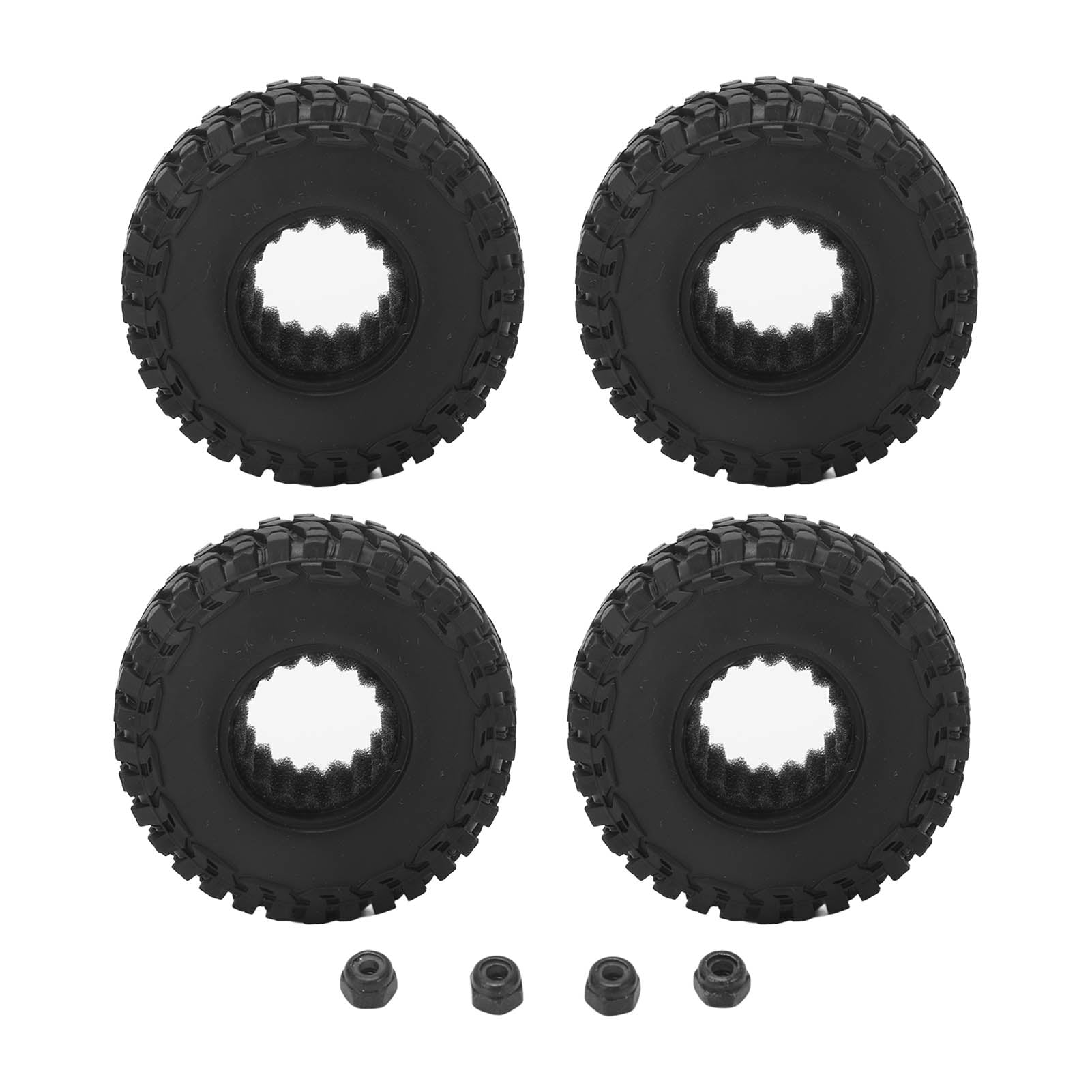 4 Pack RC Tires - Black Rubber for Strong Cushioning and Grip ...