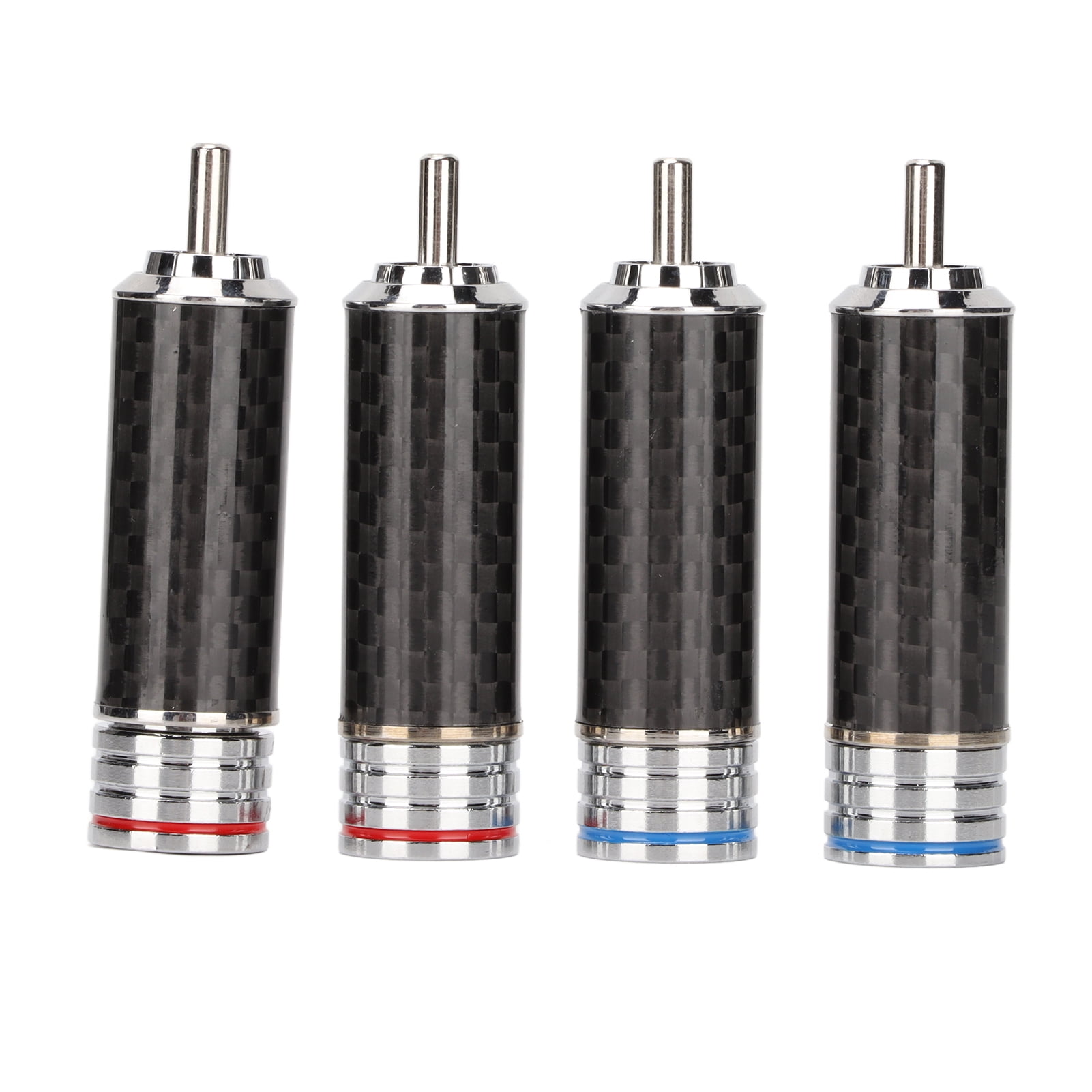 4-Pack RCA Sound Plug, 8mm Wire Diameter, Carbon Fiber Chrome Welding ...
