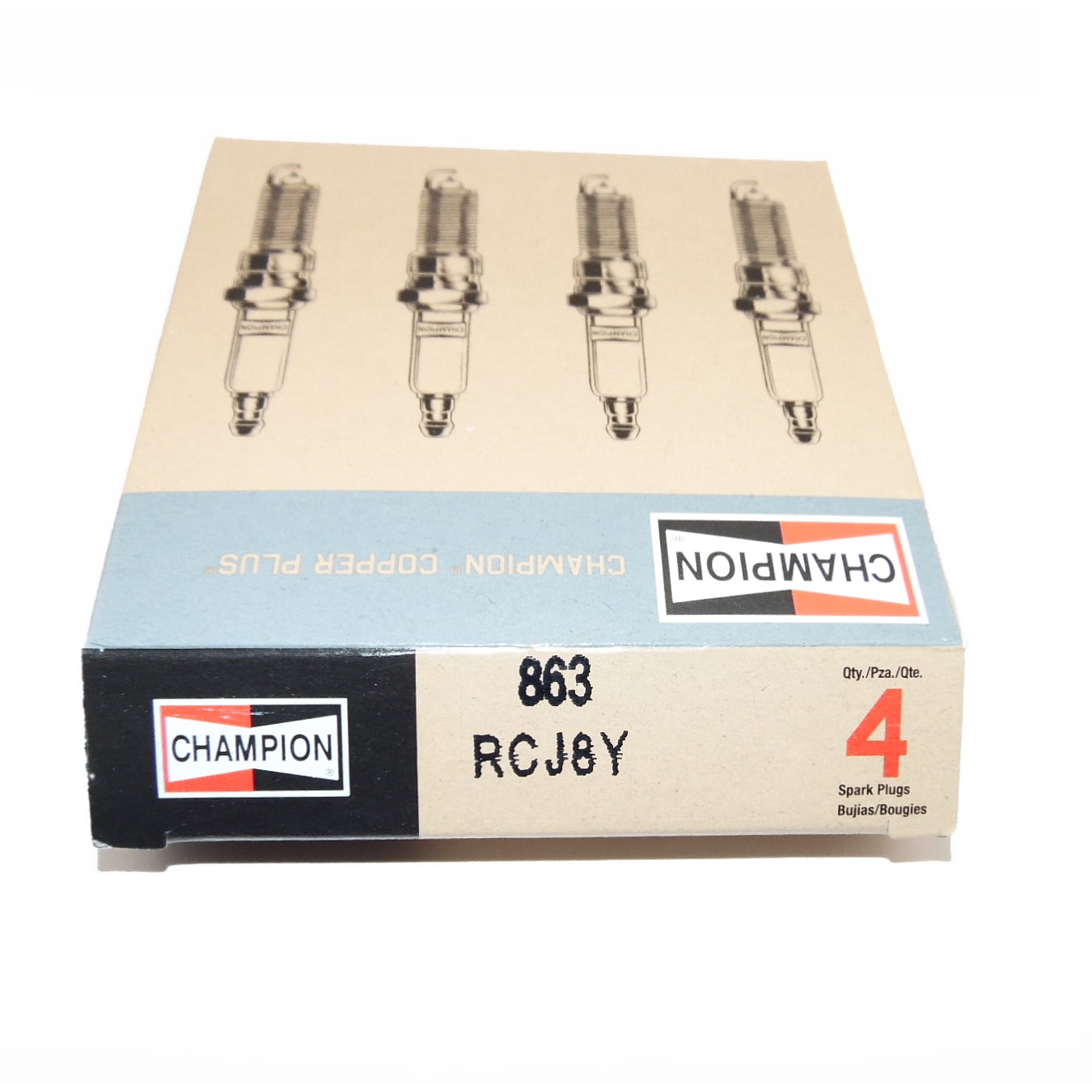 4 Pack RCJ8Y Champion Copper Plus Spark Plugs (New Stock) - Walmart.com