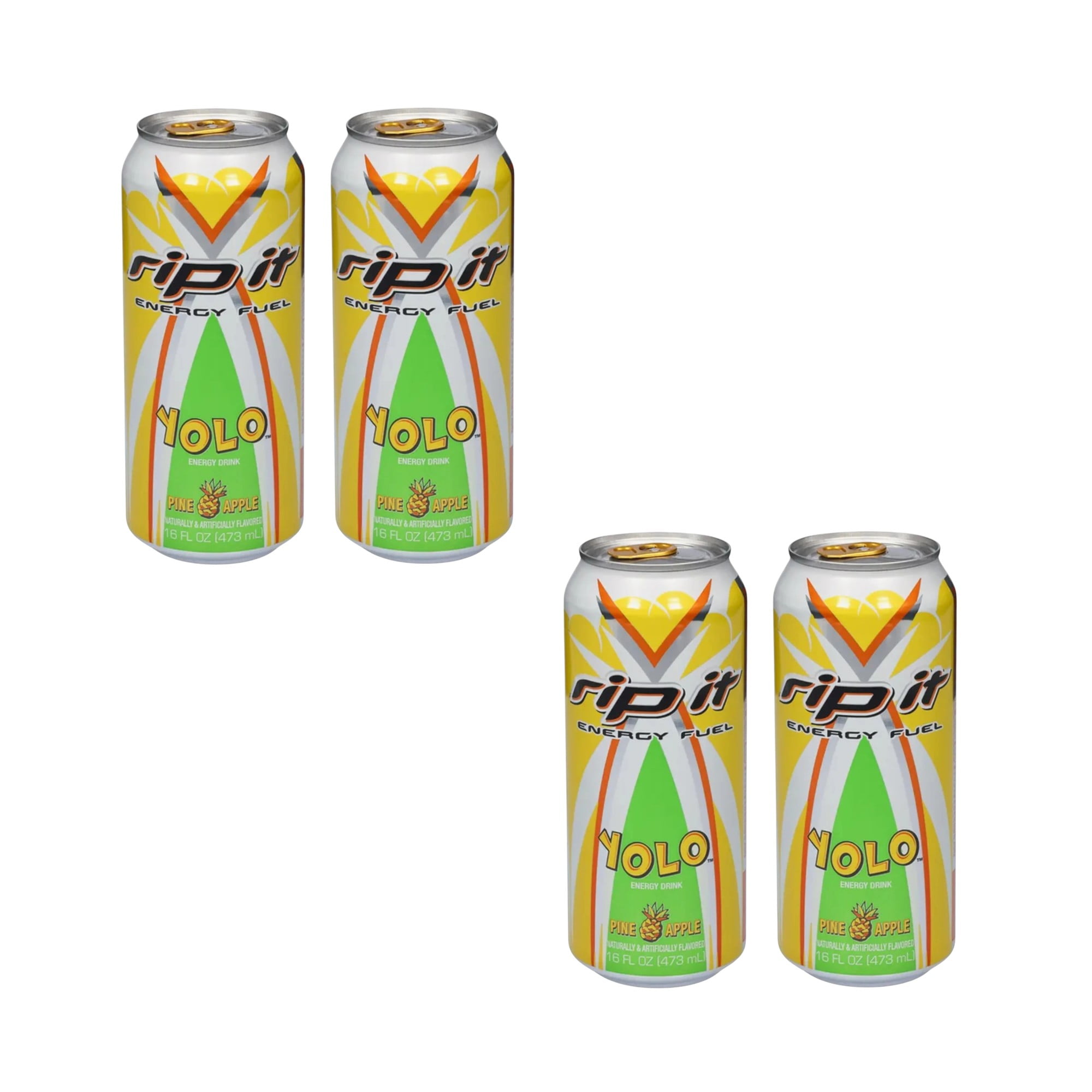 ( 4 Pack ) RIP IT Energy Fuel Energy Drink, Pineapple, 16oz - Walmart.com