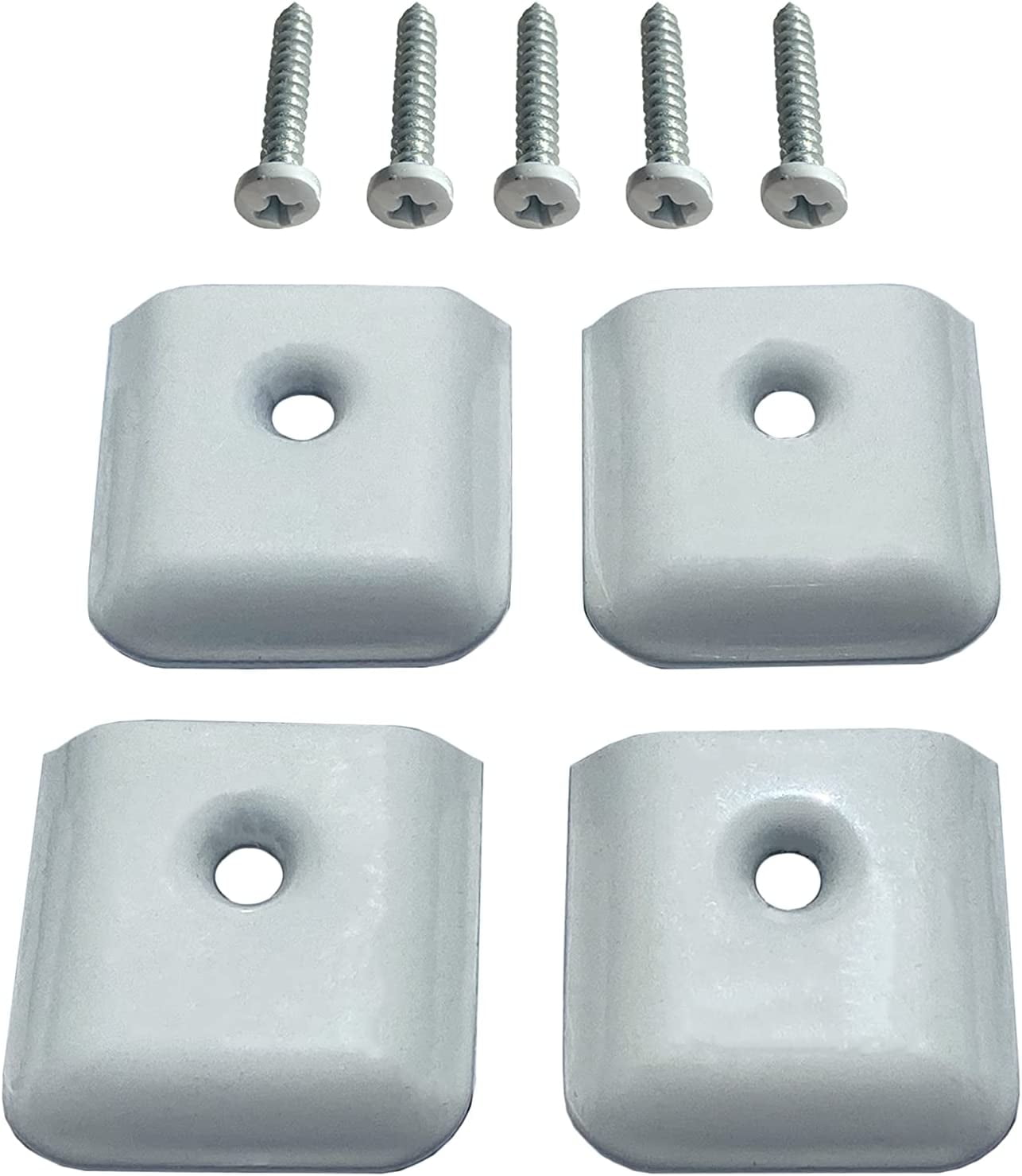 4 Pack RV Camper Trailer Aluminum Extrusion White Flat End Cap for ...