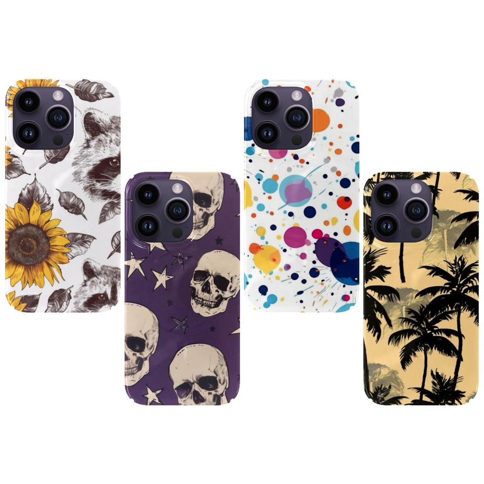 4 Pack Raccoon Sunflowers Protective Scratch Resistant Phone Case for ...