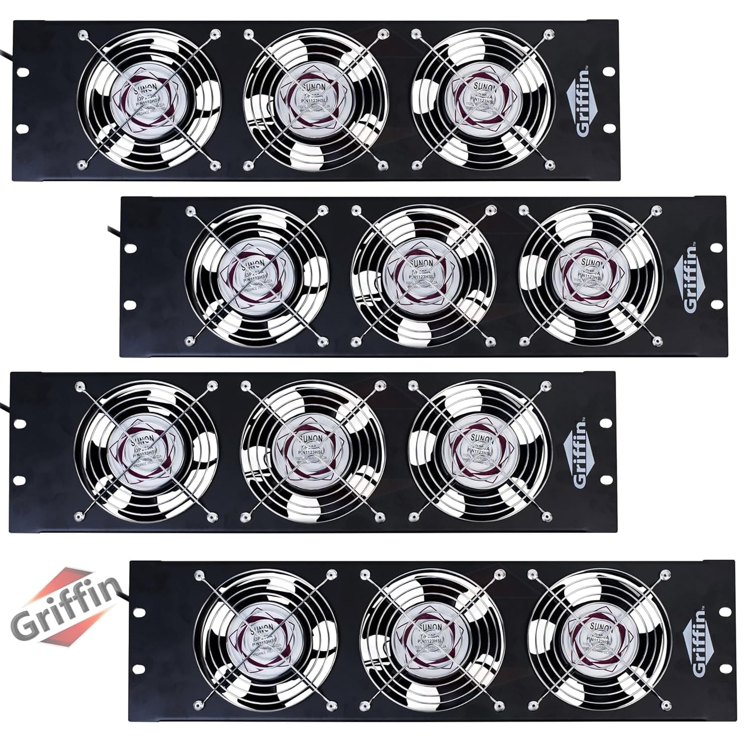 4 Pack - Rackmount Exhaust Fan | 3U Ultra-Quiet Triple Cooling Fans ...