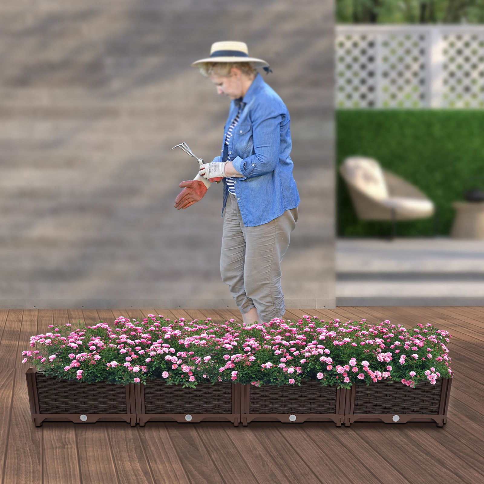 4 Pack Raised Garden Beds, Planter Garden Boxes Outdoor Gardening ...