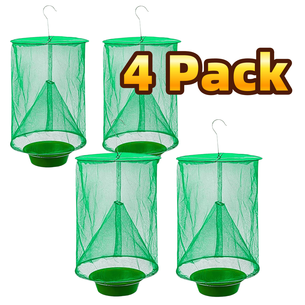 4 Pack Ranch Fly Trap - Reusable Fly Trap With Tray For Indoor Outdoor ...
