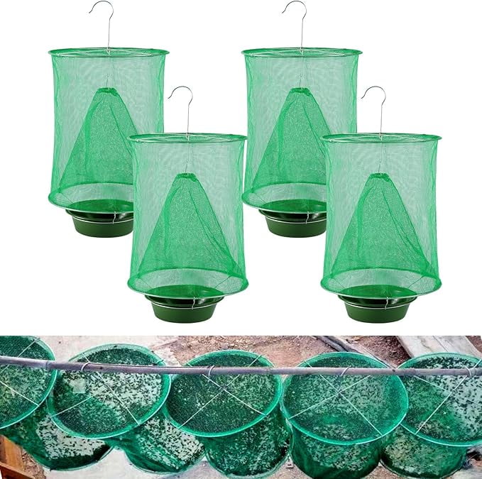 4 Pack Ranch Fly Traps - Stable Fly Traps with Bait-Tray Fly Catcher ...
