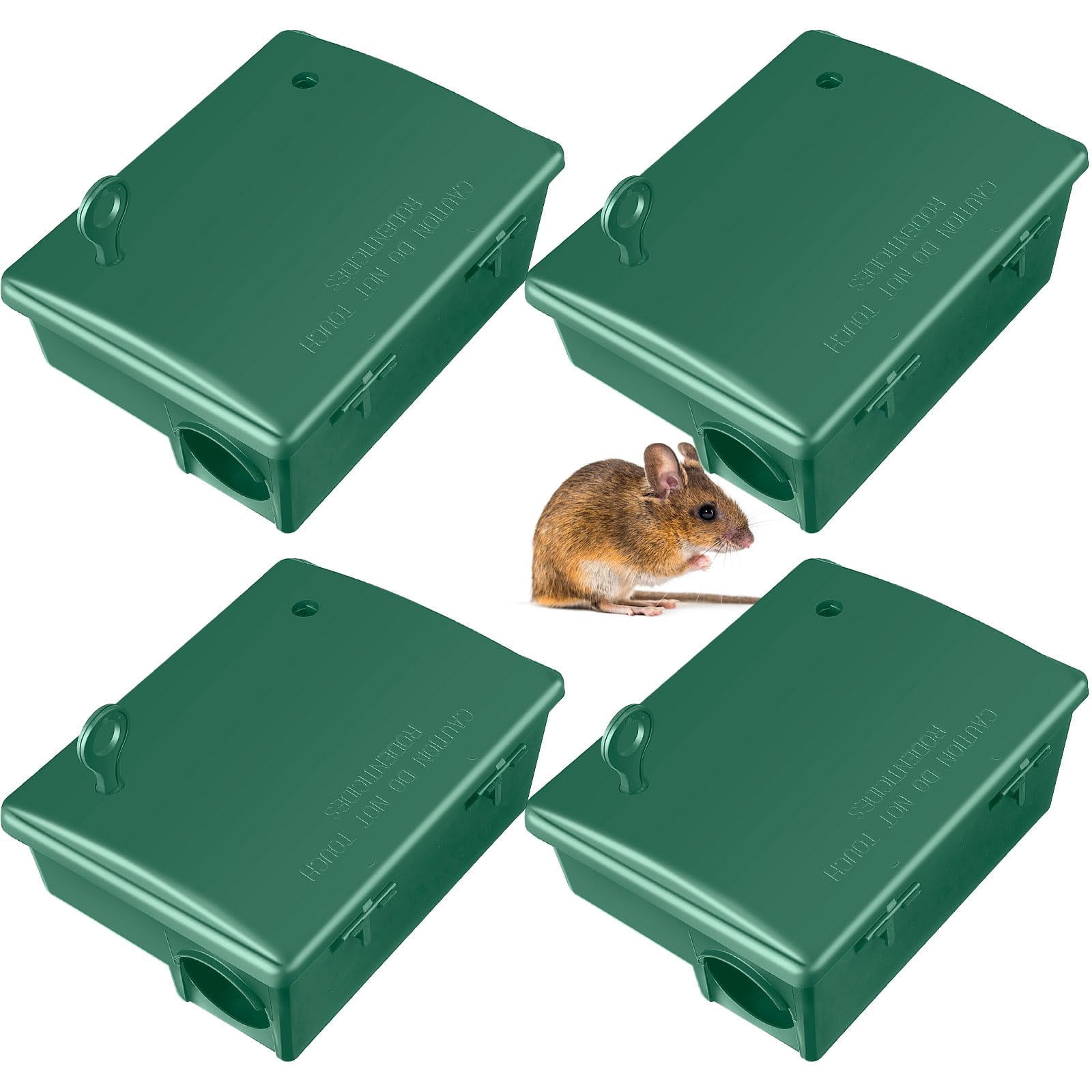 4 Pack Rat Bait Stations Large Rodent Bait Station with Key Reusable ...