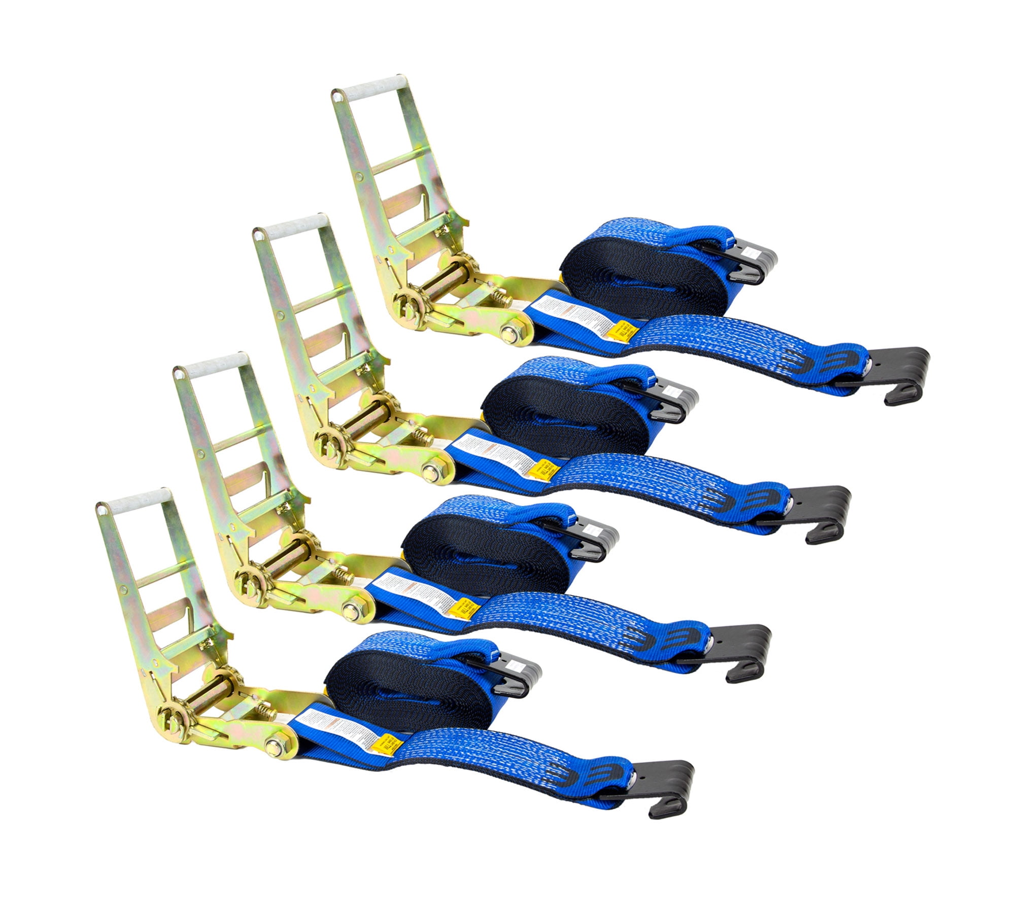 (4 Pack) Ratchet Tie-Down Straps with Flat Hooks, 4" x 30' Ratchet ...