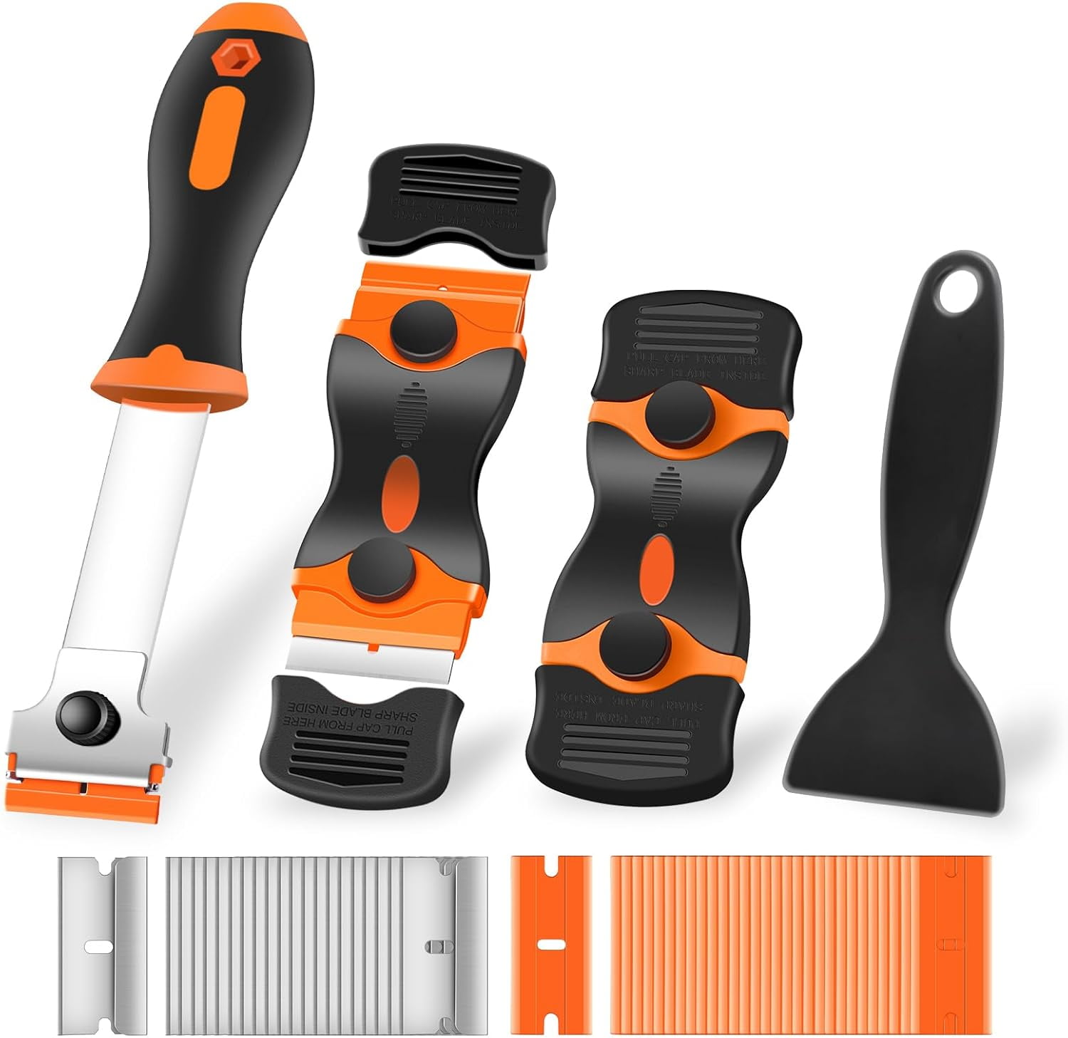 4 Pack Razor Blade Scraper, Premium Cleaning Scraper Tool with 50 PCS ...