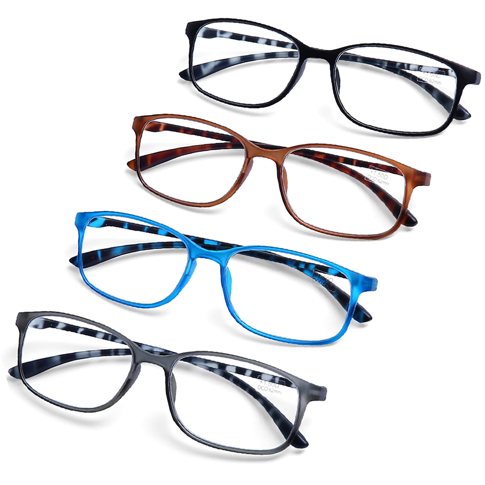4-Pack Reading Glasses Blue Light Blocking, Computer Readers for Women ...