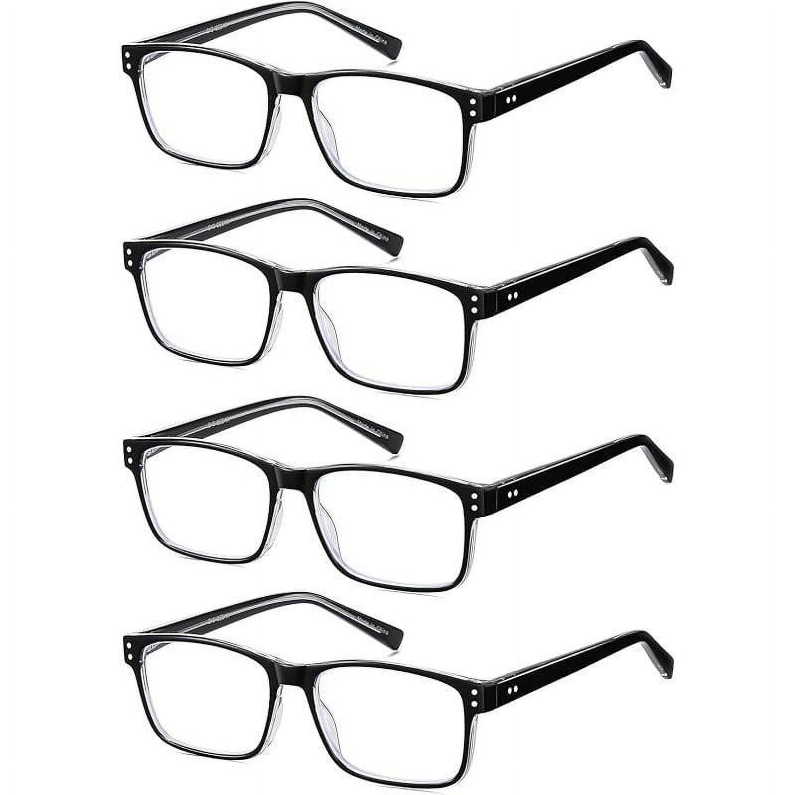 4-Pack Reading Glasses Men Blue Light Blocking Eye Glasses Metal Spring ...