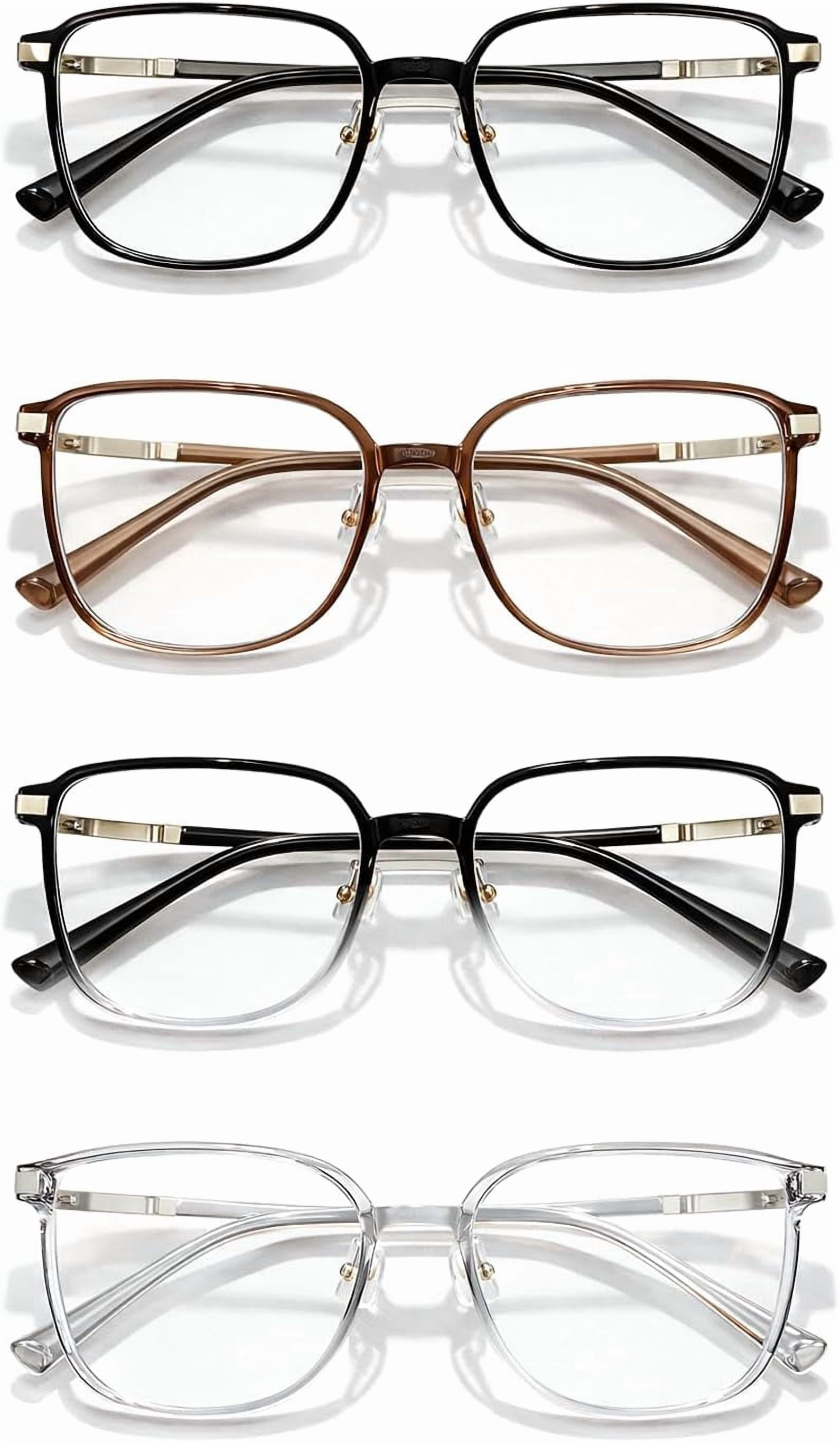4 Pack Reading Glasses for Men Women Square Clear Frame Lightweight ...