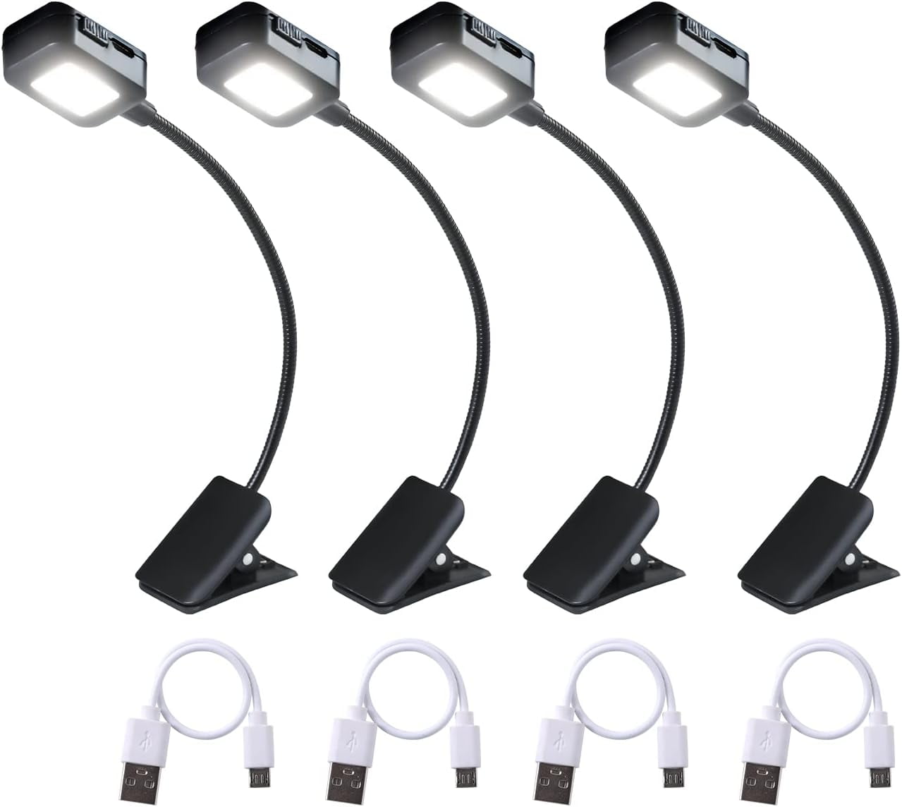 4 Pack Rechargeable Book Light for Reading at Night in Bed,Small Mini ...
